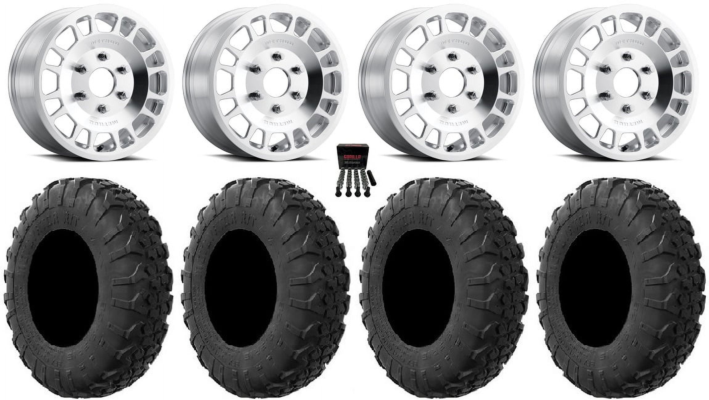 Method 412 15" Wheels Machined 35" MotoVator R/T Tires Can-Am Maverick R - Walmart.com