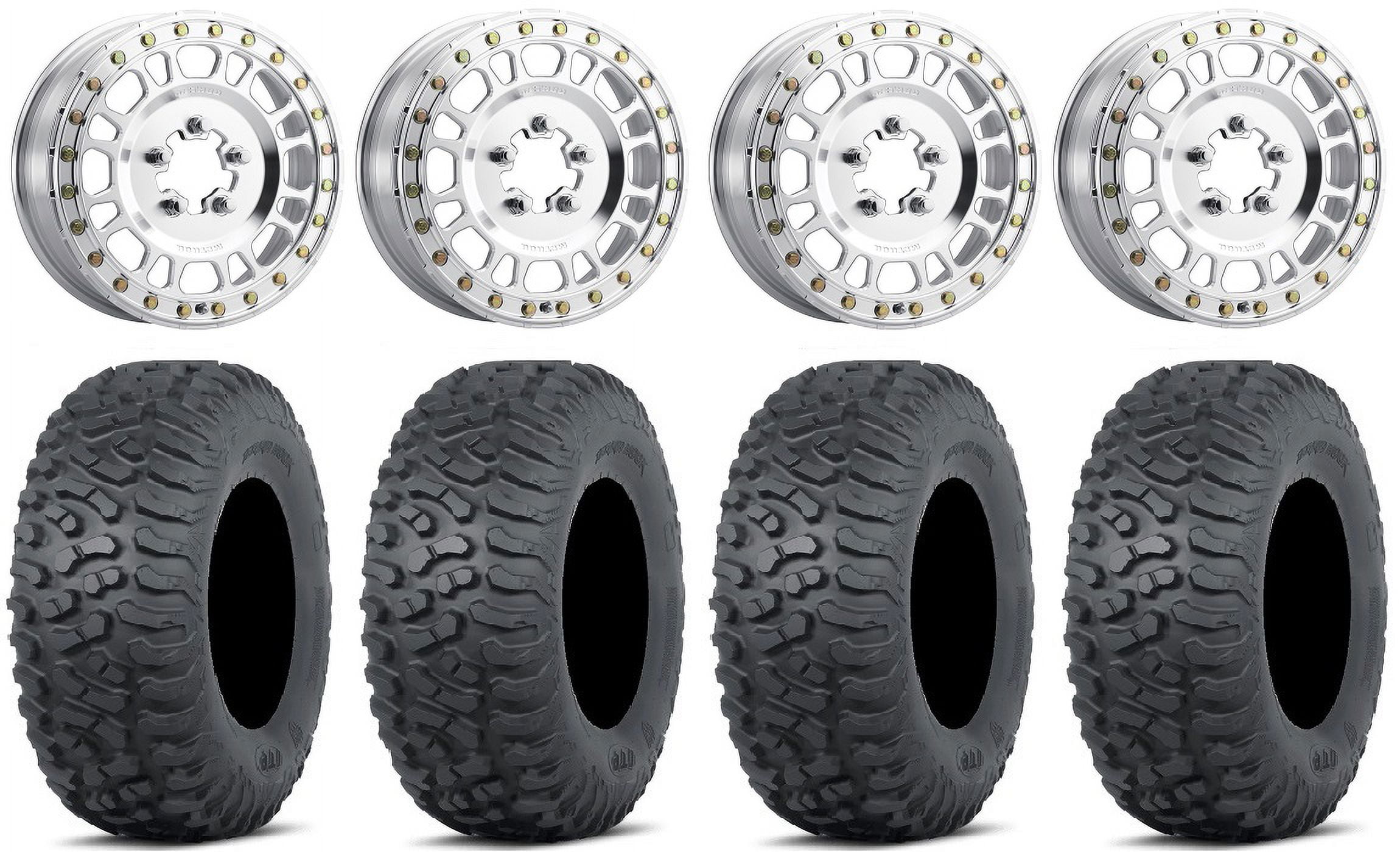 Method 412 Bdlk 15" Wheels Raw 32" Terra Hook Tires Polaris RZR Turbo R ...