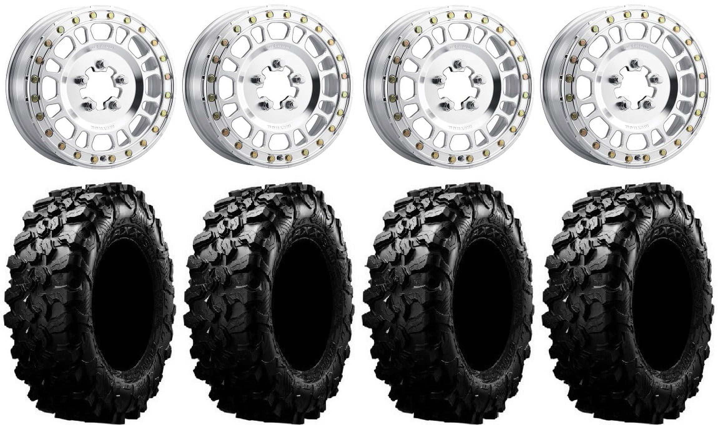 Method 412 Bdlk 15" Wheels Raw 35" Carnivore Tires Polaris RZR Turbo R ...
