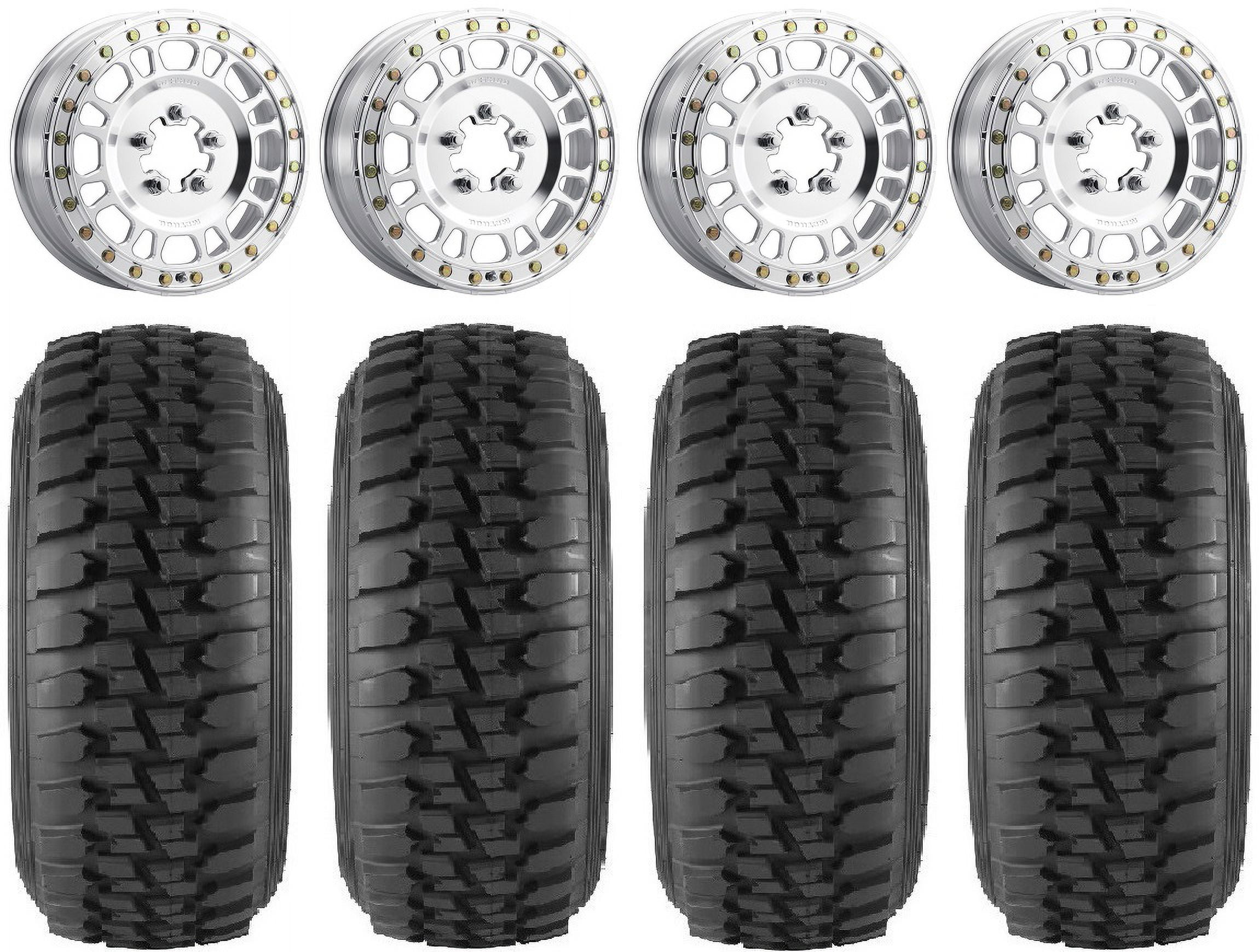 Method 412 Beadlock 15" Wheels Raw 32" DS Soft Tires Polaris RZR Turbo ...
