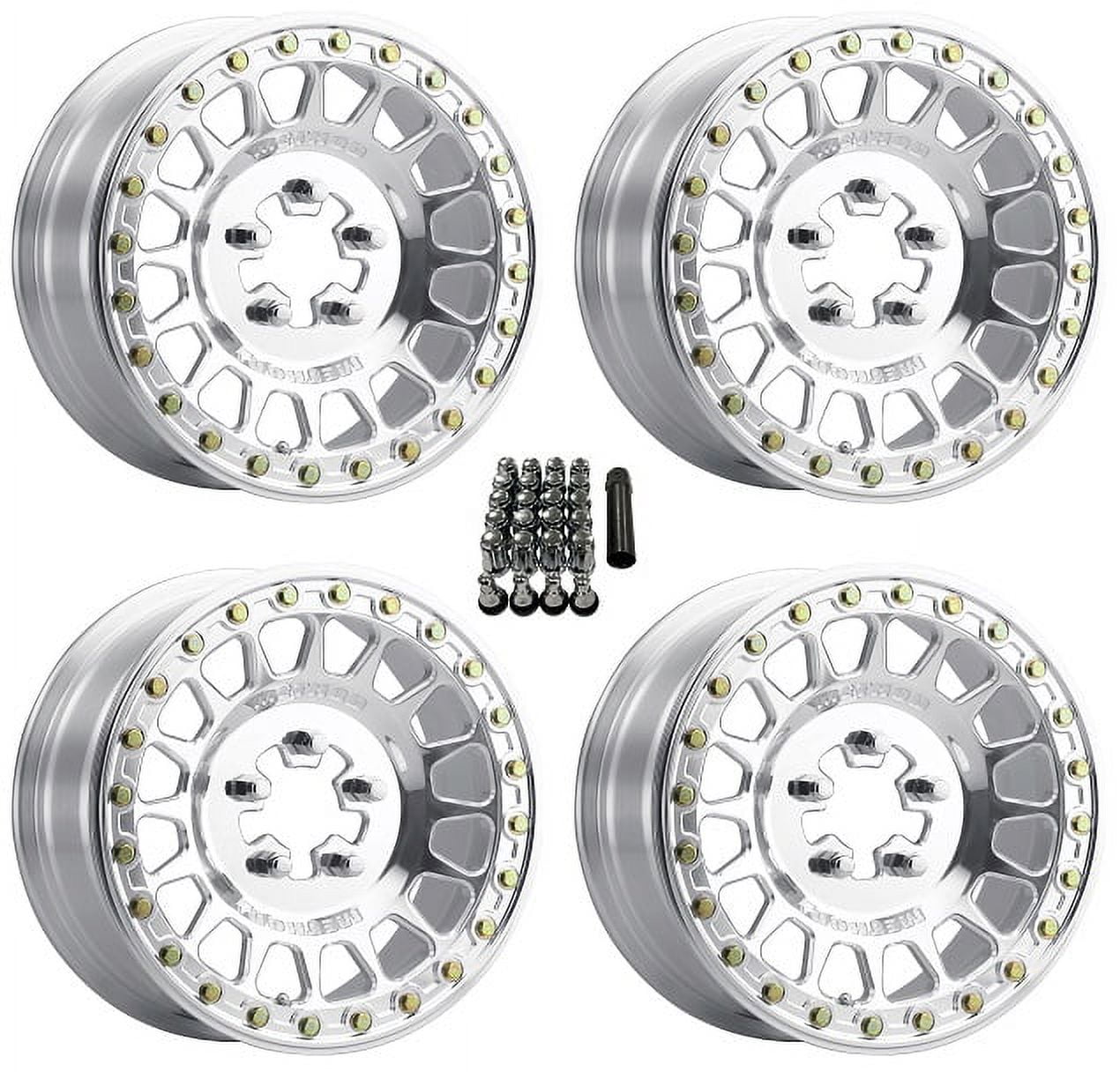 Method 412 Beadlock Wheels Polished 15" Polaris RZR Turbo R & Pro R ...