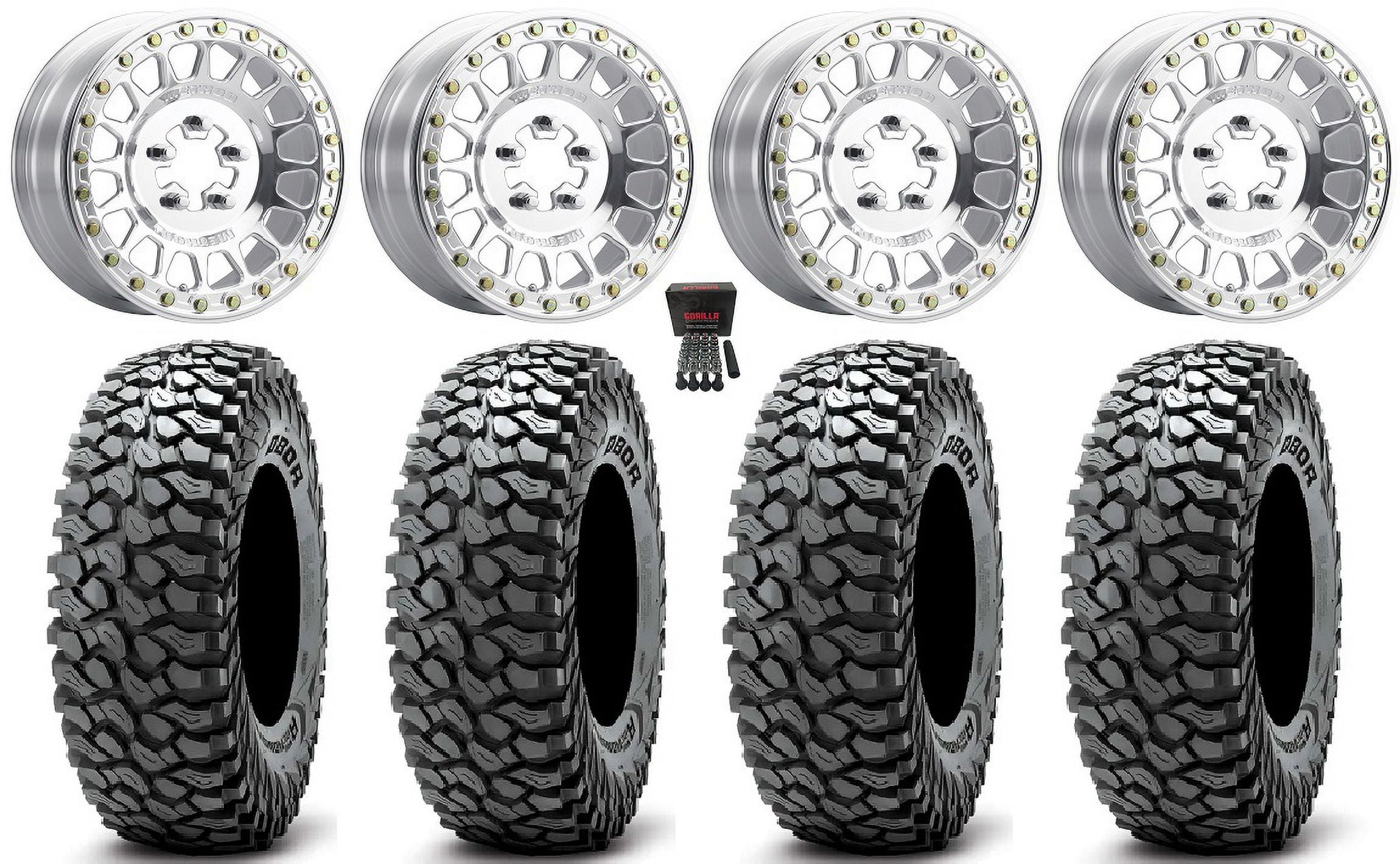 Method 413 Beadlock 15" Wheels Pol 35" RocScraper Tires Polaris RZR ...