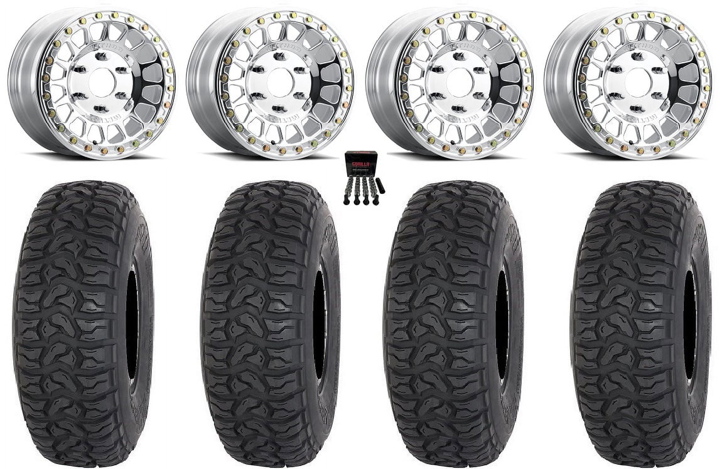 Method 413 Beadlock 15" Wheels Polished 33" Chicane LT Tires Can-Am ...