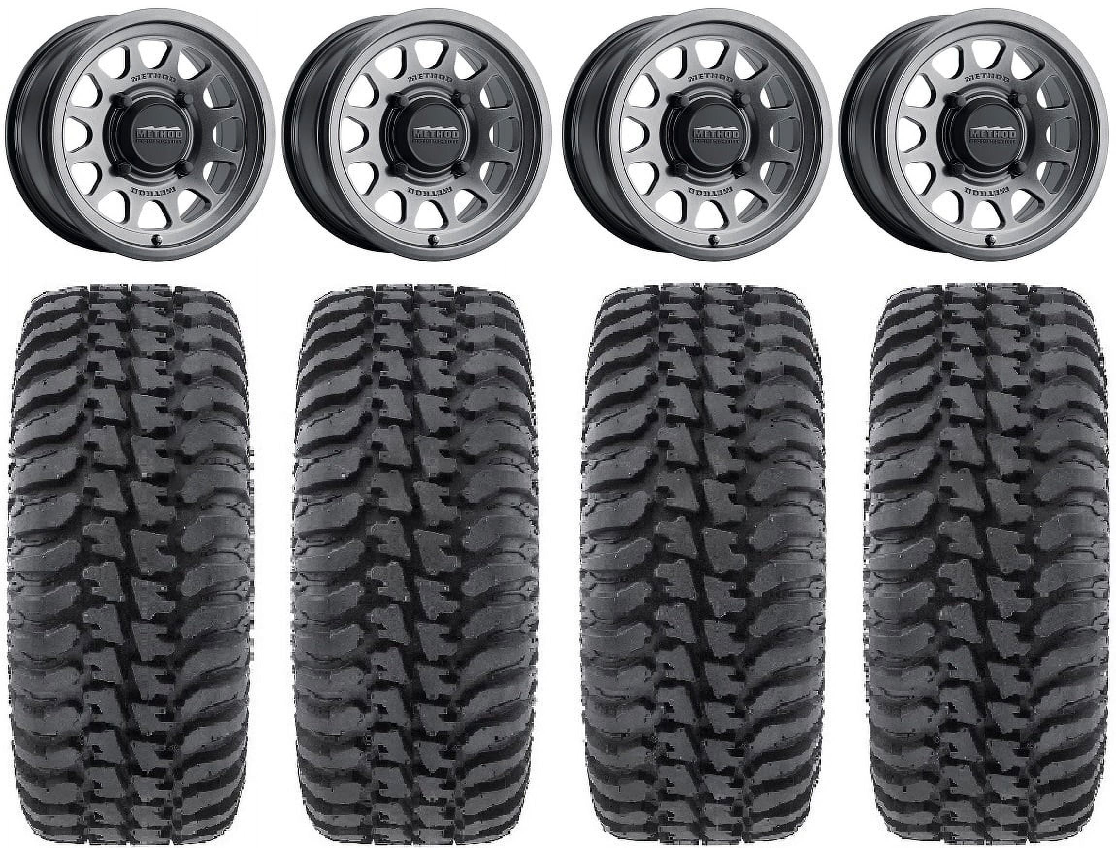 Method 414 14" Graphite +38mm Wheels 32" Regulator Tires Sportsman RZR ...