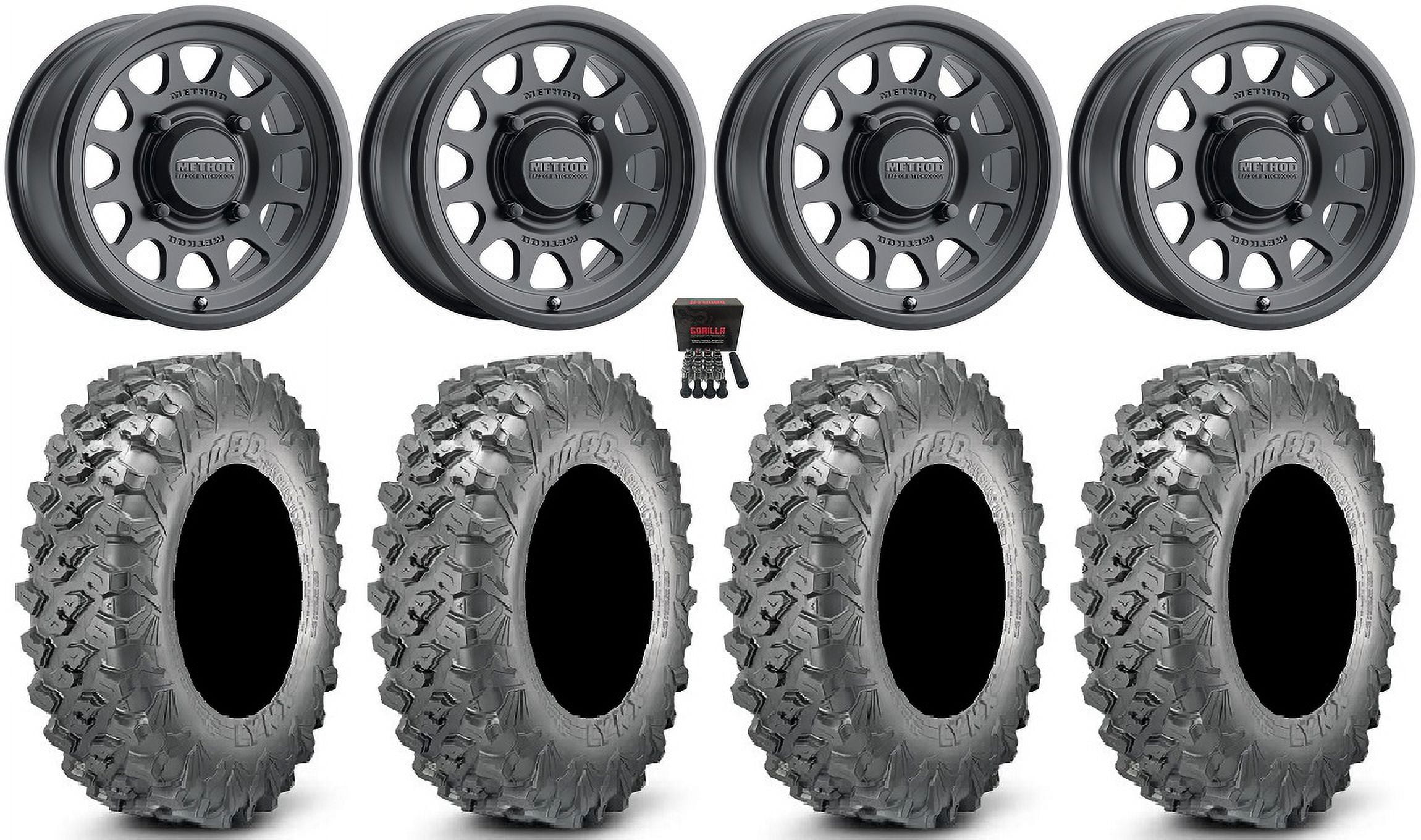 Method 414 14" Wheels Black +38mm 30" Lynx SXS Tires Sportsman RZR ...