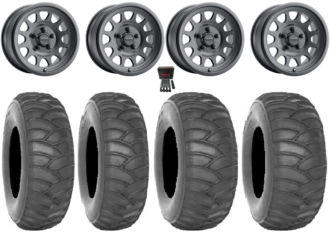 Method 414 15" Wheels Bk +38mm/+25mm 35" SS360 Tires Polaris RZR Turbo ...