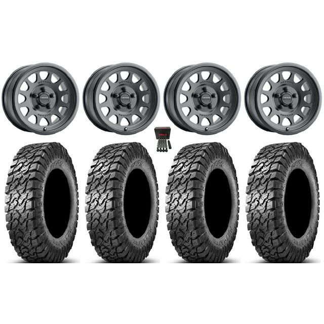 Method 414 15" Wheels Black +13mm 32" Predator Tires Polaris RZR Turbo ...