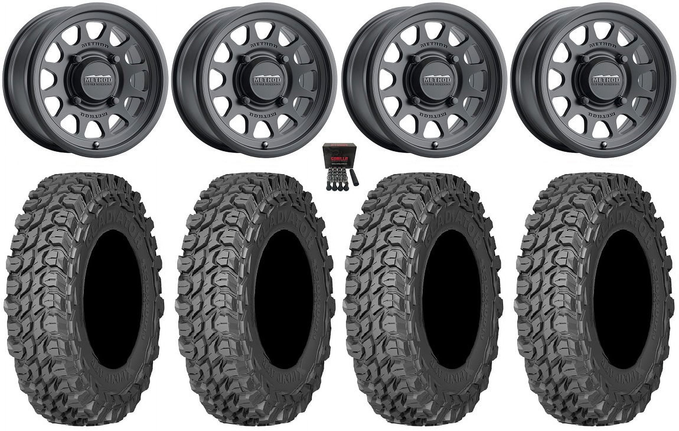 Method 414 15" Wheels Black +13mm 32" X Comp ATR Tires Can-Am Maverick ...