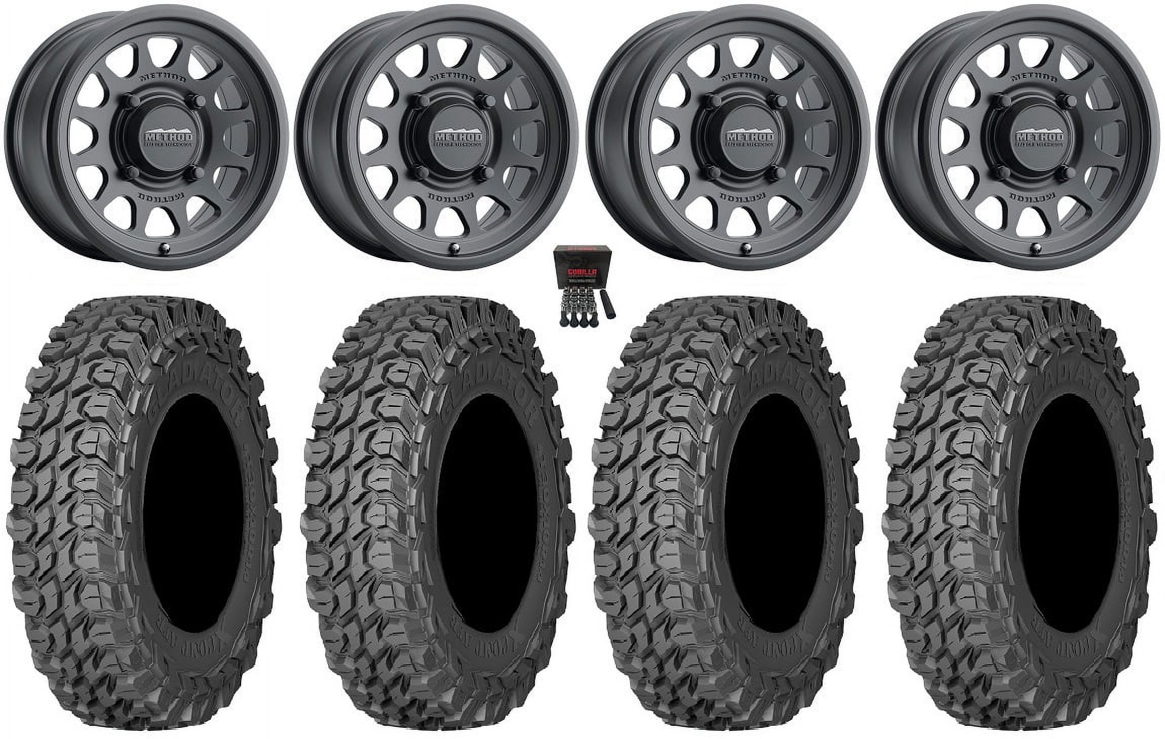 Method 414 15" Wheels Black +13mm 32" X Comp ATR Tires Sportsman RZR ...