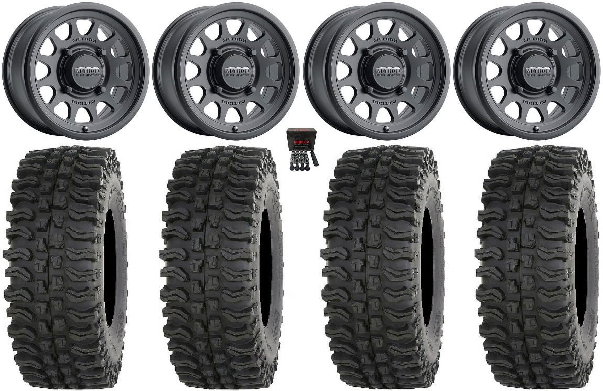Method 414 15" Wheels Black +13mm 35" BDC Tires Can-Am Commander ...