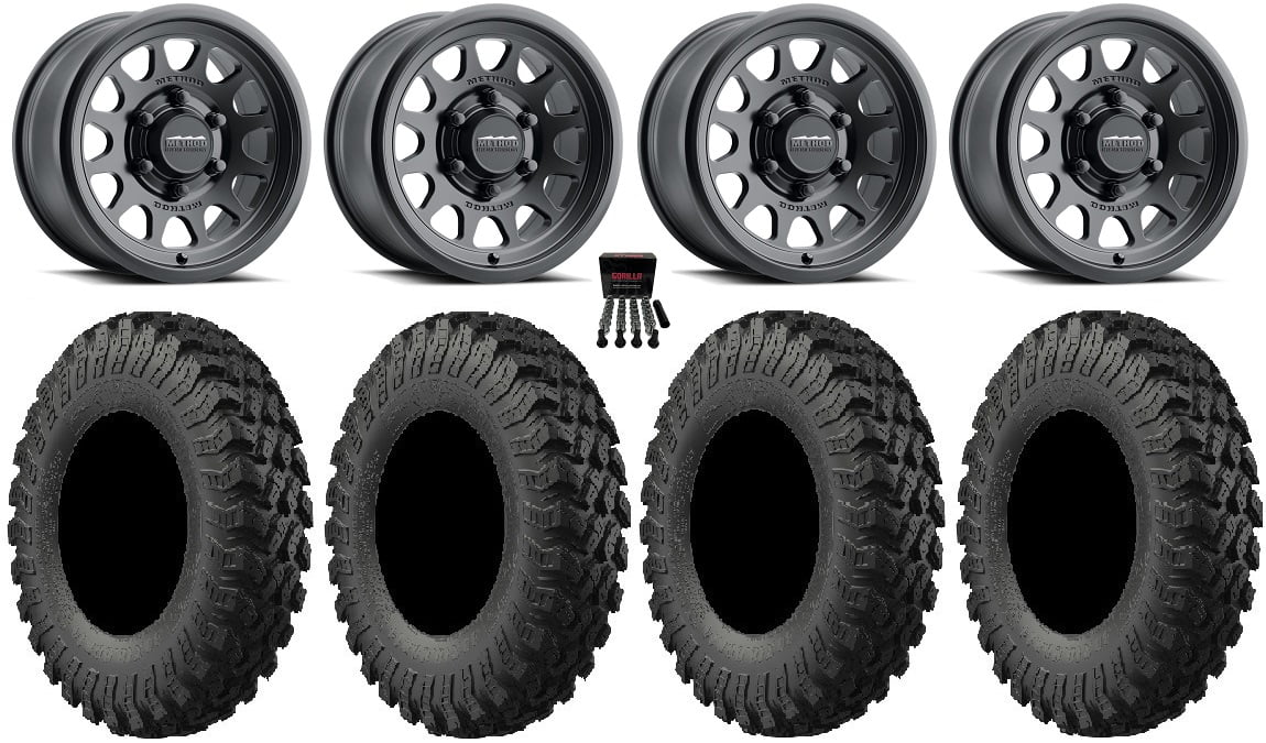 Method 414 15" Wheels Black 37" MotoRally Tires Can-Am Maverick R ...