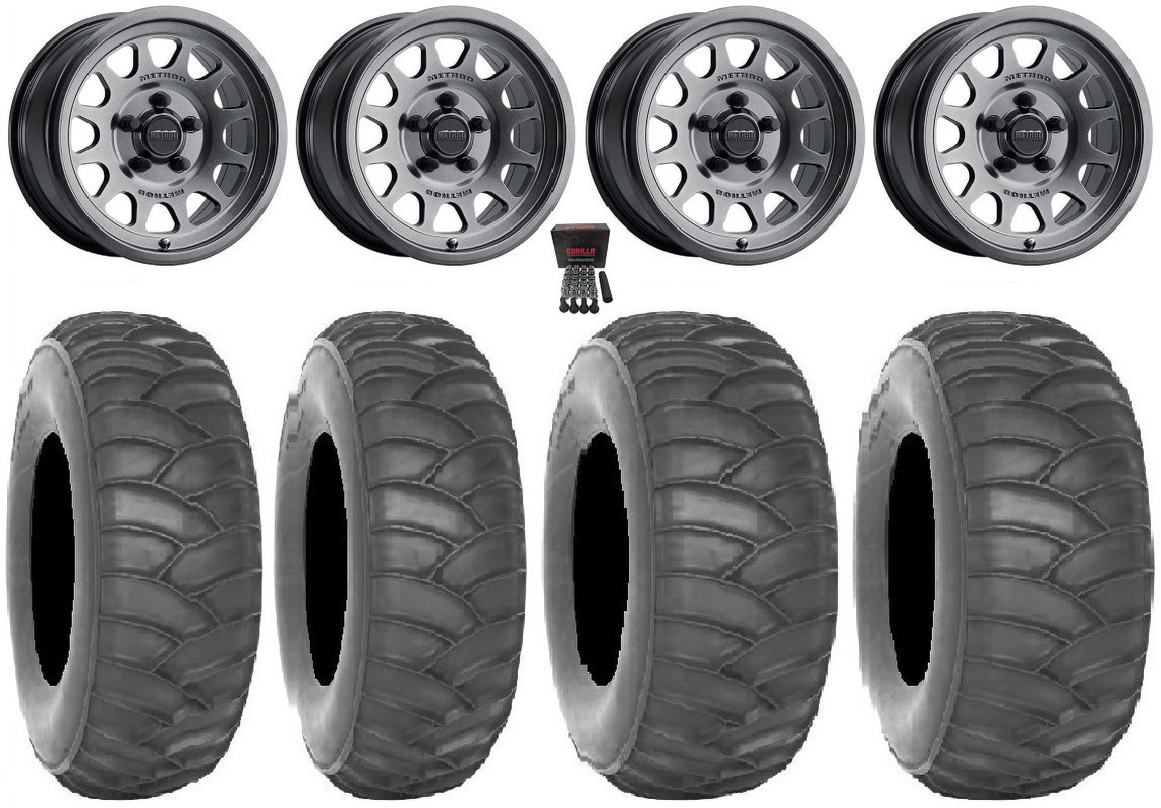 Method 414 15" Wheels Gr +38mm/+25mm 32" SS360 Tires Polaris RZR Turbo ...