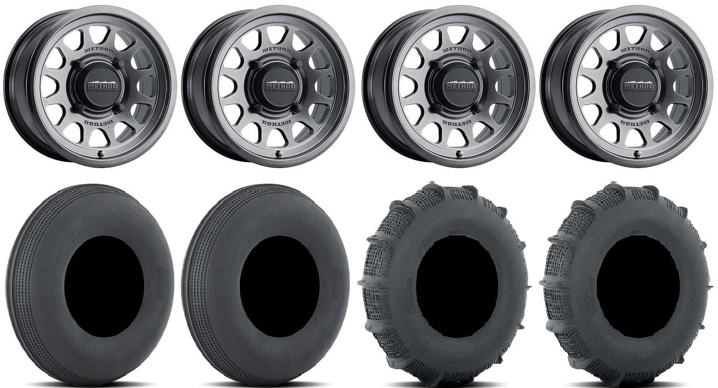 Method 414 15" Wheels Gr +38mm/+25mm 33" Sand SS Tires Sportsman RZR ...