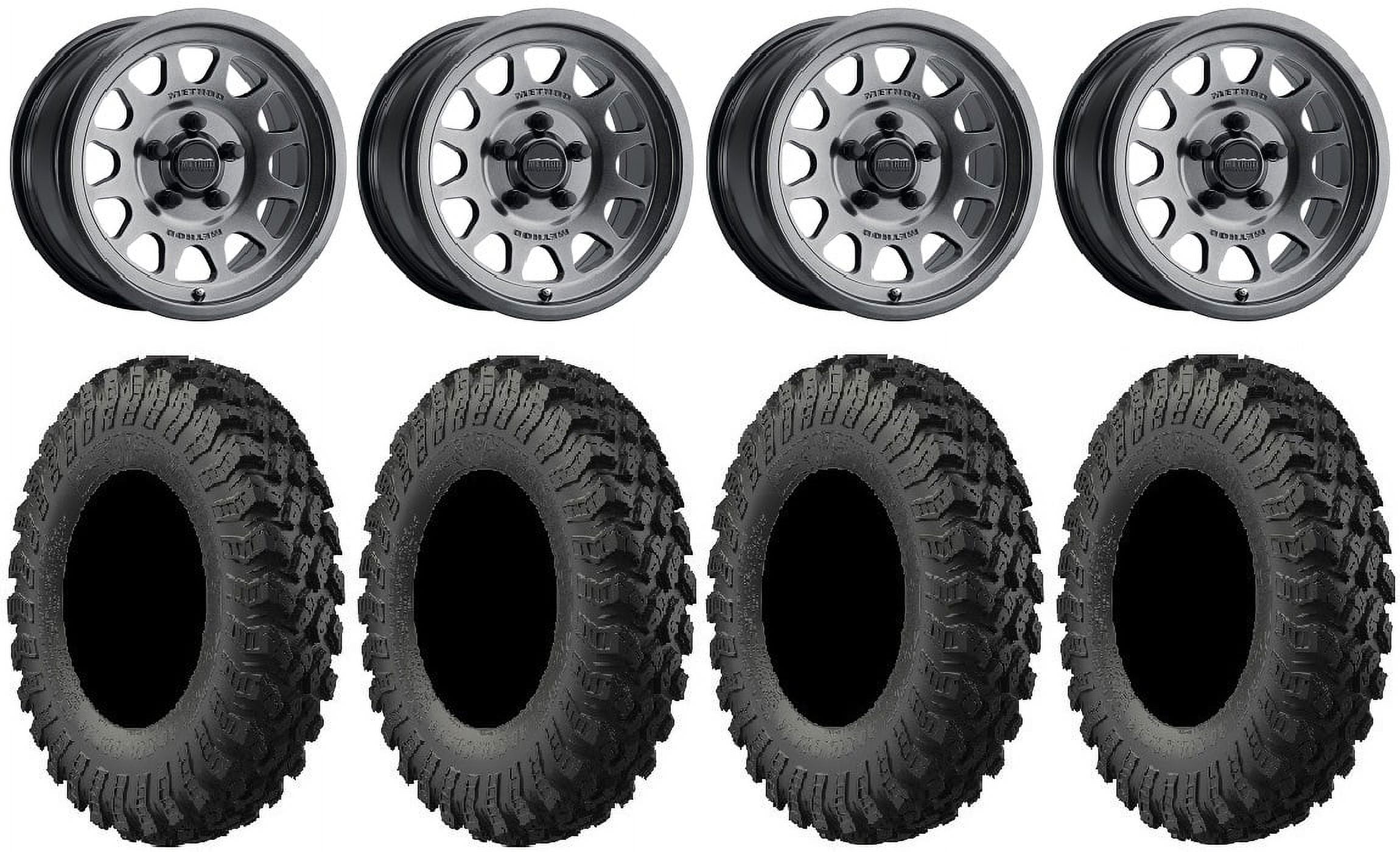 Method 414 15" Wheels Gr +38mm 32" MotoRally Tires Polaris RZR Turbo R ...