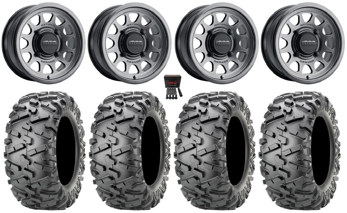 Method 414 15" Wheels Graphite +13mm 30" Big Horn 2.0 Tires Can-Am ...