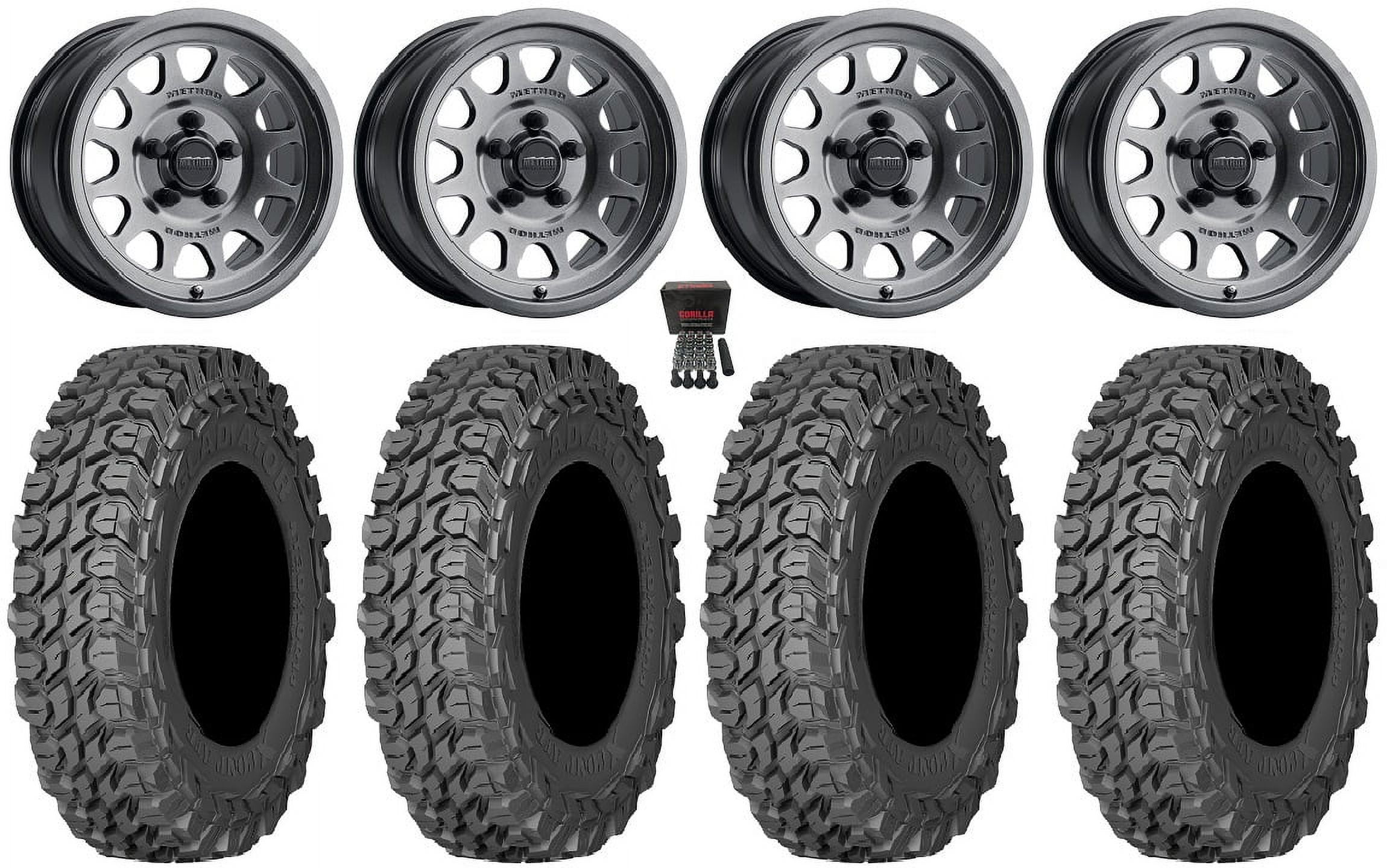 Method 414 15" Wheels Graphite +13mm 32" X Comp ATR Tires Polaris RZR ...