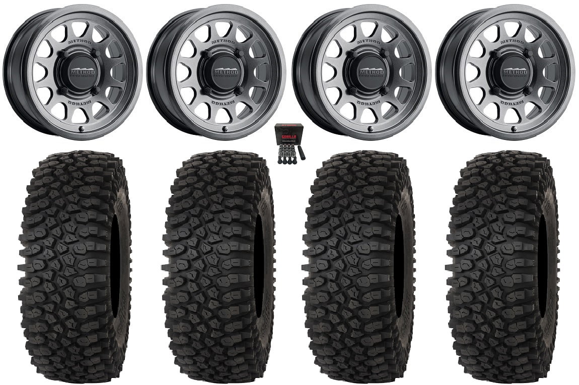 Method 414 15" Wheels Graphite +13mm 35" Roctane STX Tires Can-Am ...