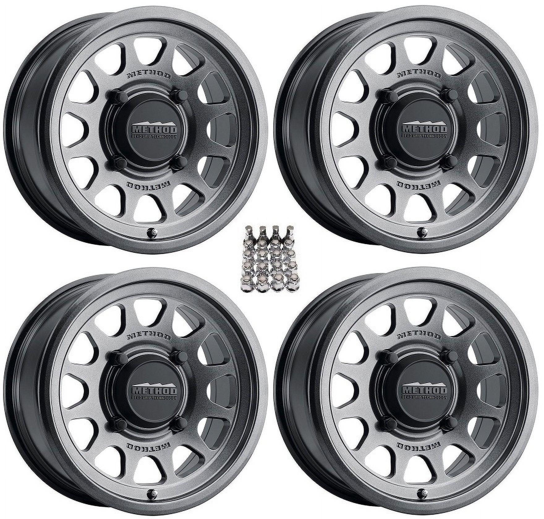 Method 414 15" Wheels/Rims Graphite (+38mm/+25mm) Sportsman RZR Ranger ...
