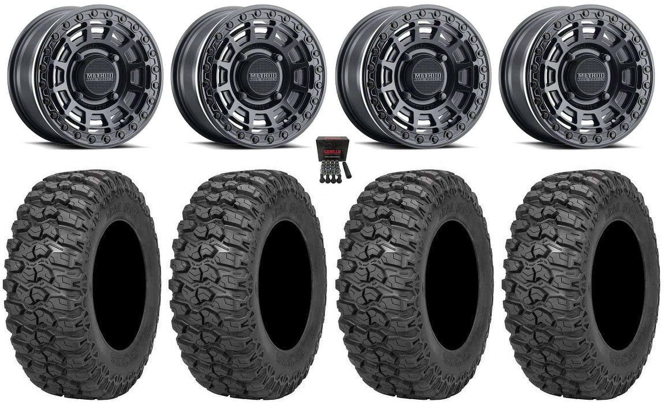Method 415 Bdlk 15" Wheels Bk +38mm 30" Trail Saw 2.0 Tires Can-Am ...