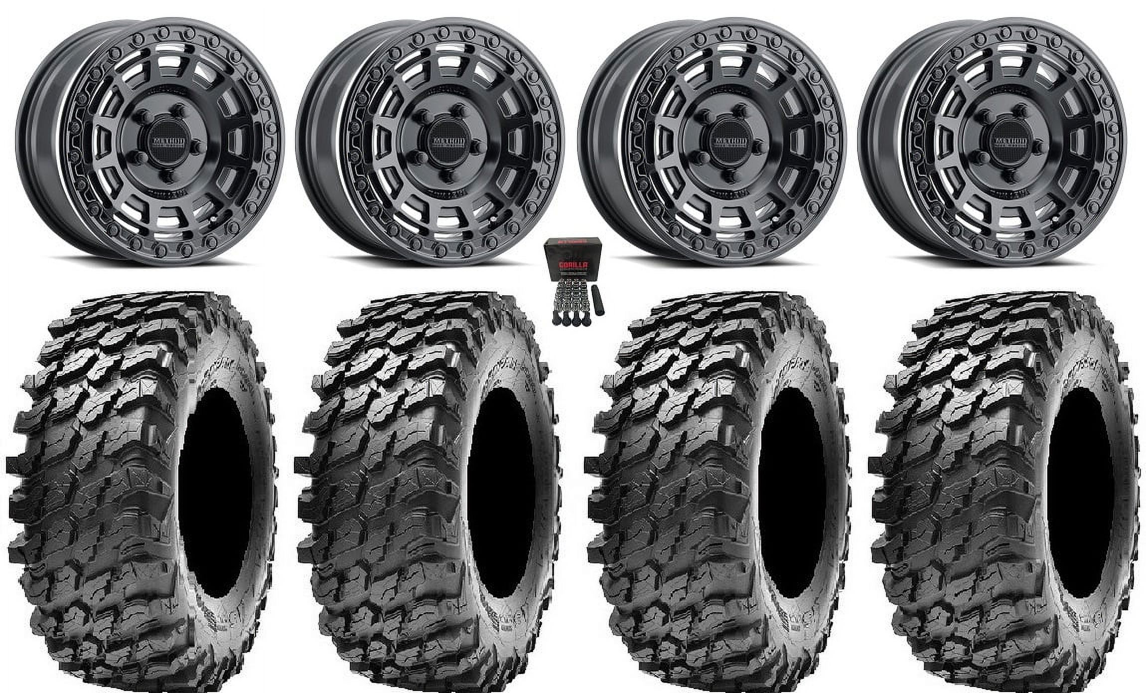 Method 415 Bdlk 15" Wheels Bk +38mm 32" Rampage Tires Polaris RZR Turbo ...