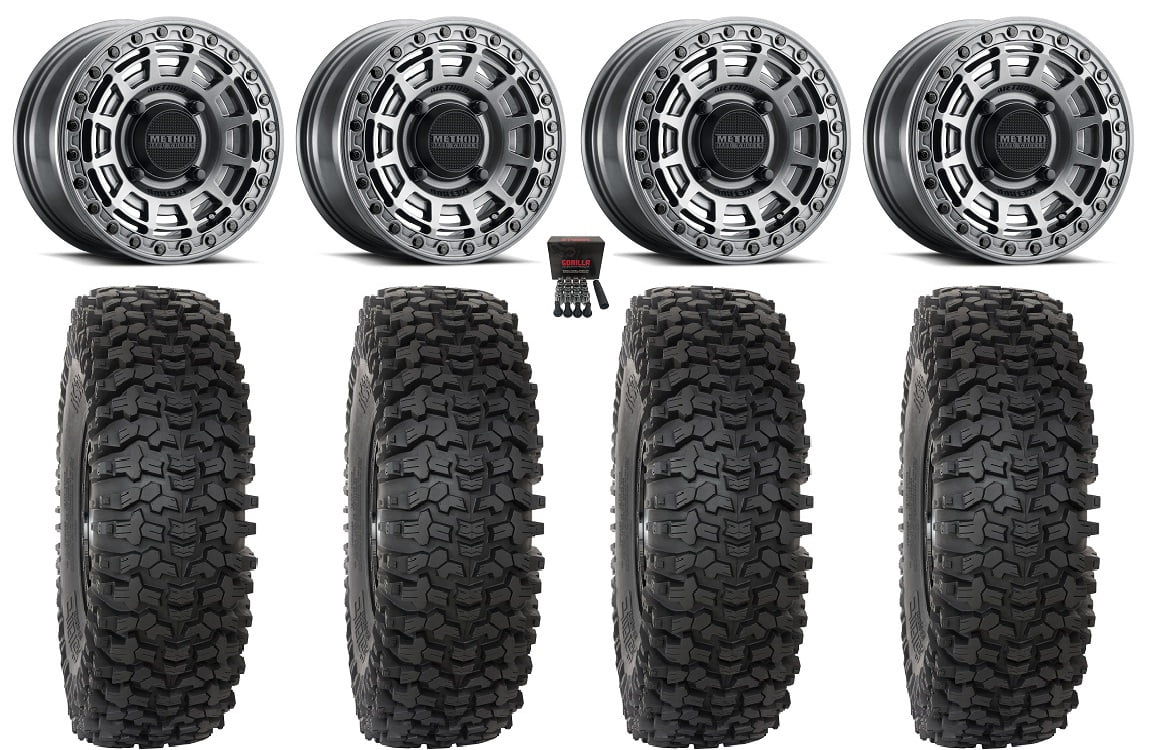 Method 415 Bdlk 15" Wheels Gr +38mm 33" RC500S Sticky Tires Can-Am ...