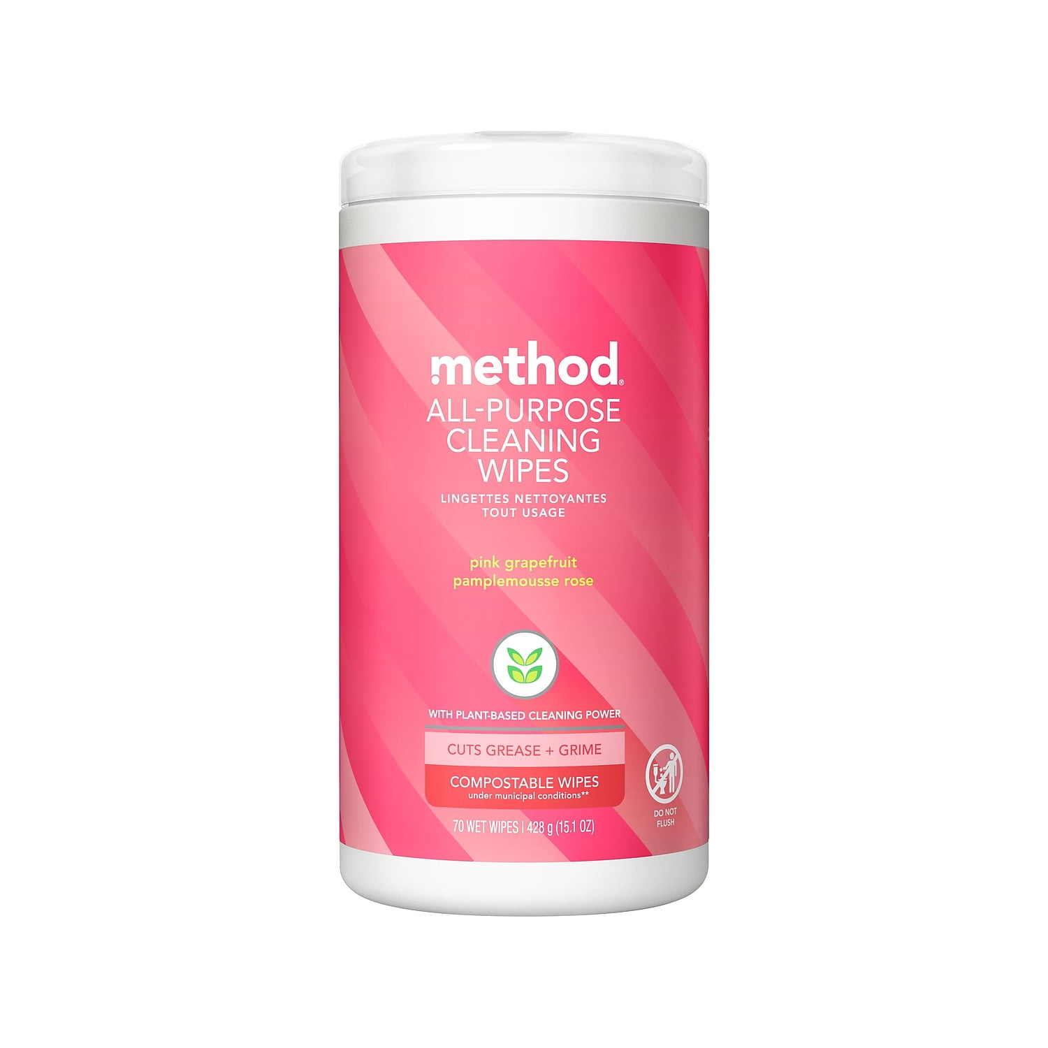 Method All-Purpose Cleaning Degreaser Wipes Pink Grapefruit Scent 70 ...