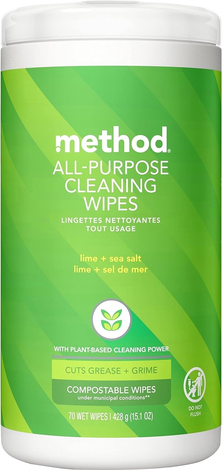 Method All Purpose Cleaning Wipes - Lime and Sea Salt - 70 Wipes Pack ...