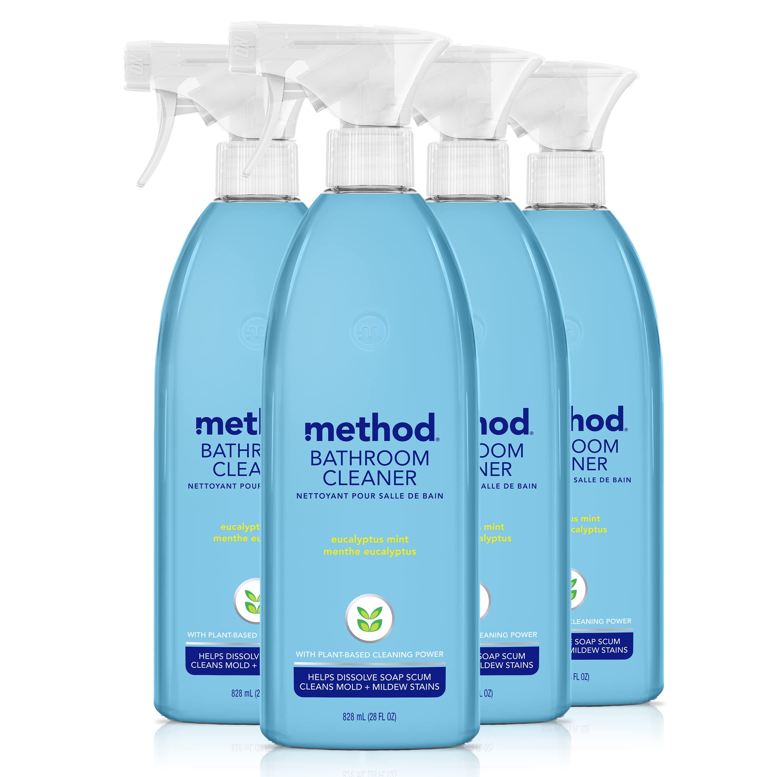 Method Bathroom Cleaner, Eucalyptus Mint, 28 Ounce, 4 Pack, Packaging ...
