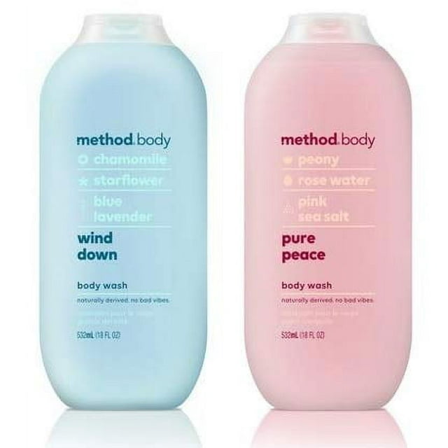 Method Body Shower Gel Bath Set - Wind Down & Pure Peace - 2 Bottles ...
