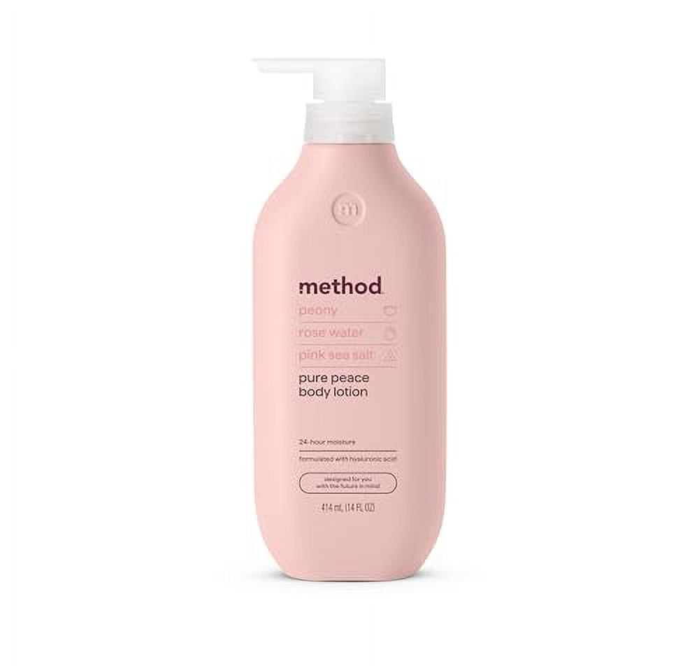 Method Body Lotion, Pure Peace, Rose Water, Peonies + Pink Sea Salt ...