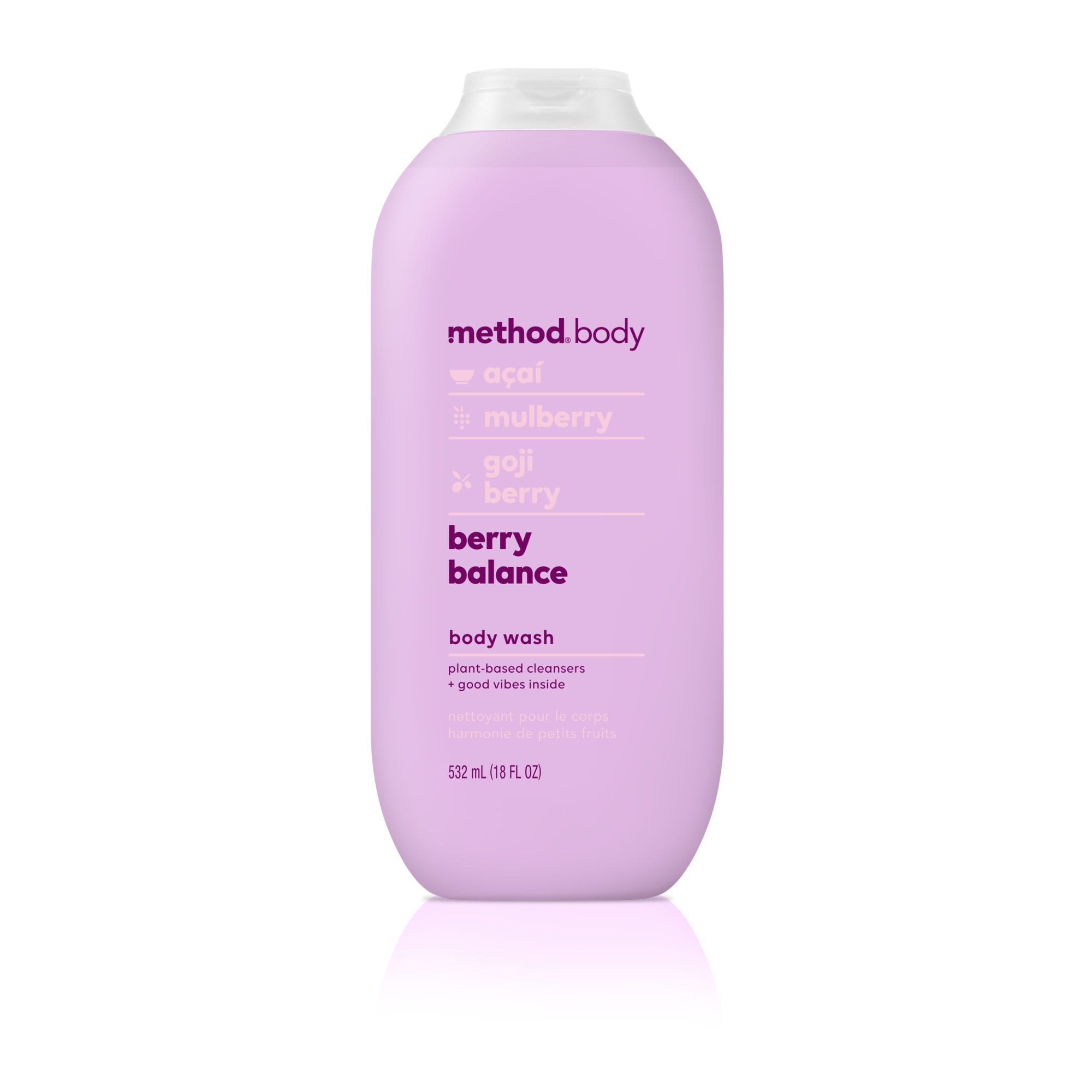 Method Berry Balance Body Wash 18 oz with Acaí, Mulberry, Goji Berry ...