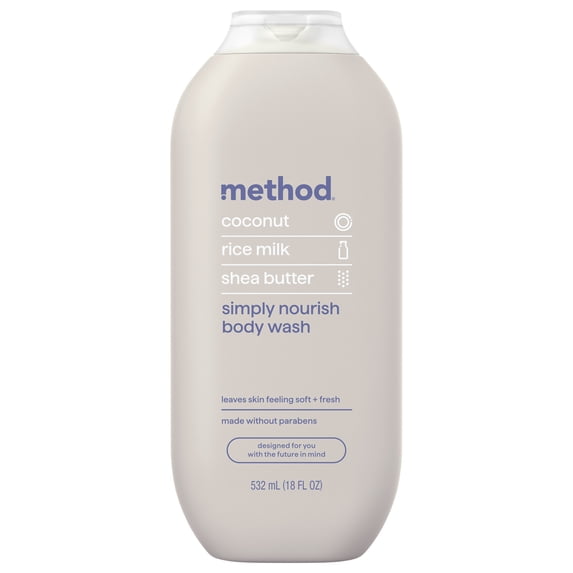 method Body Wash Simply Nourish 18oz Moisturizing Natural Coconut Rice ...