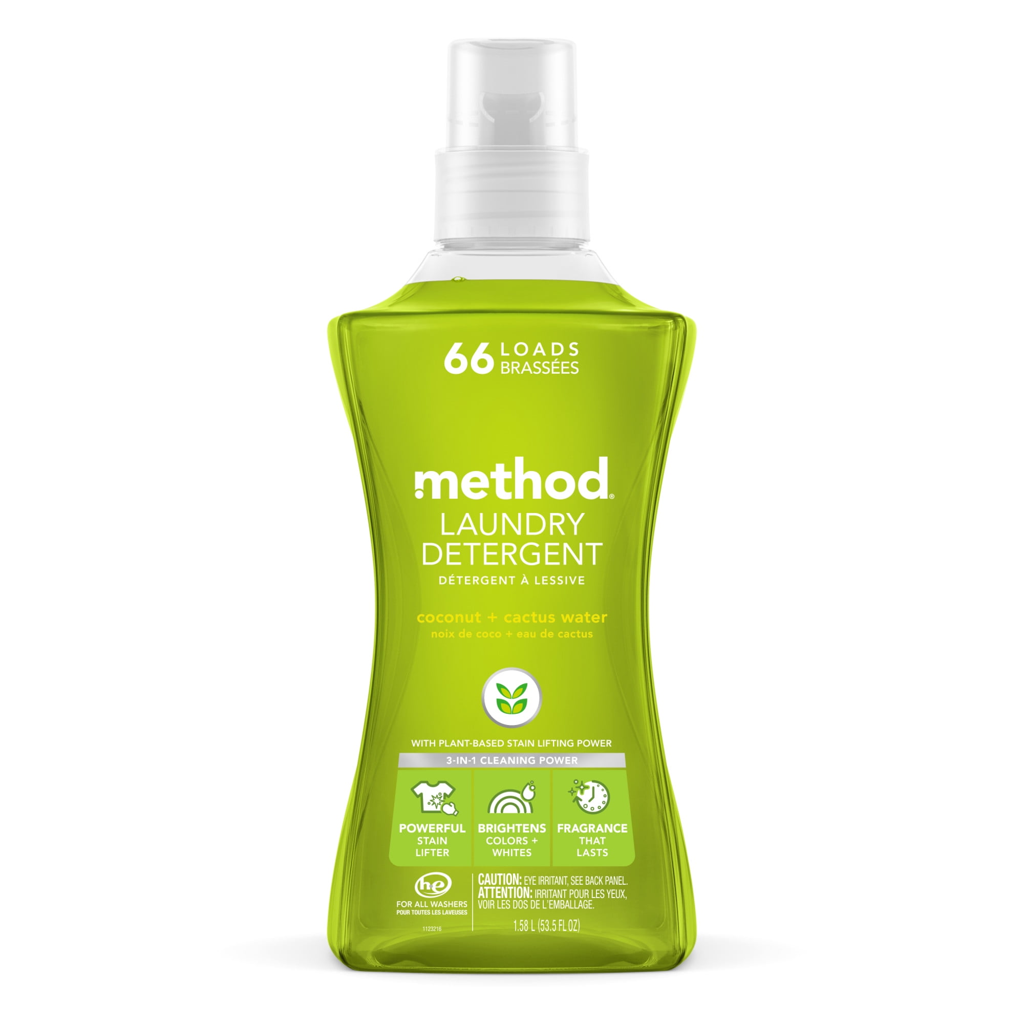 Method Concentrated Laundry Detergent, Coconut + Cactus Water, 53.5 ...