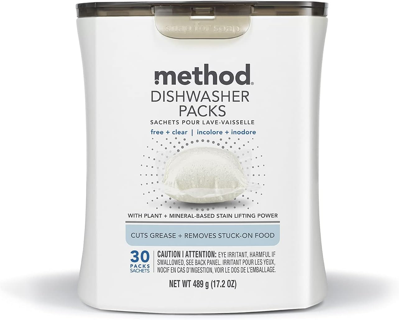 Method Dishwasher Detergent Packs, Free + Clear, 30 count - Walmart ...