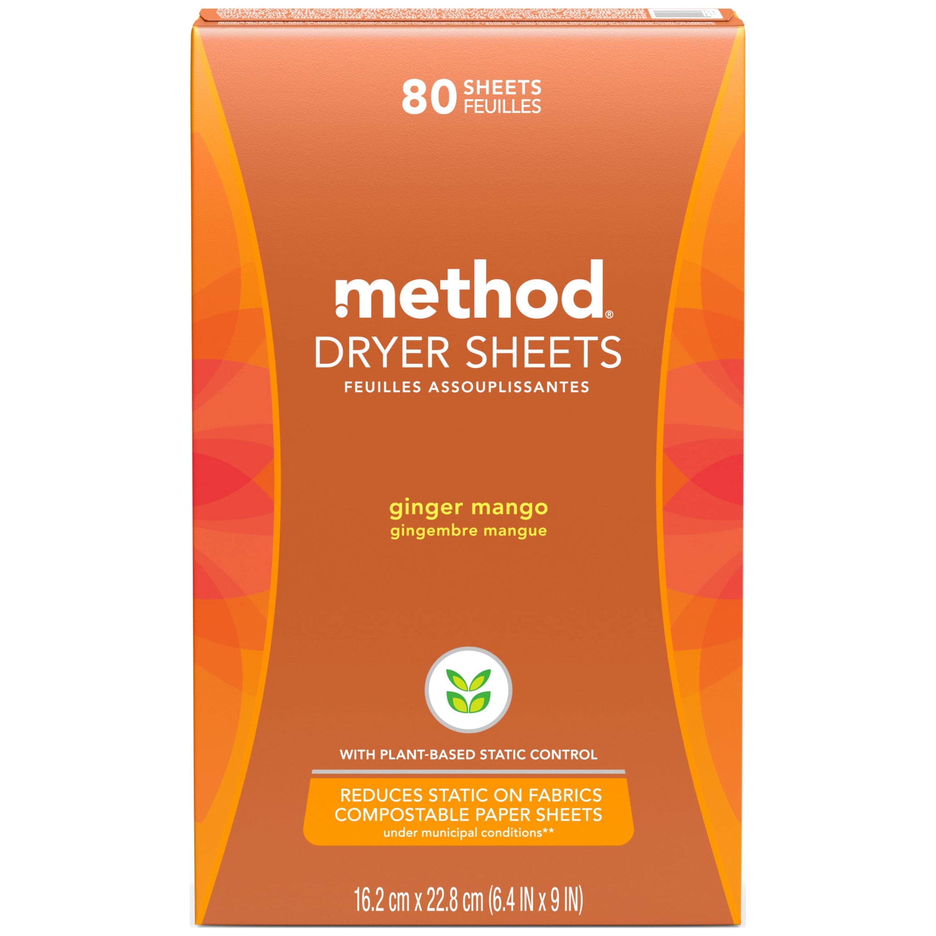 Method Dryer Sheets, Ginger Mango, 80 Sheets - Walmart.com