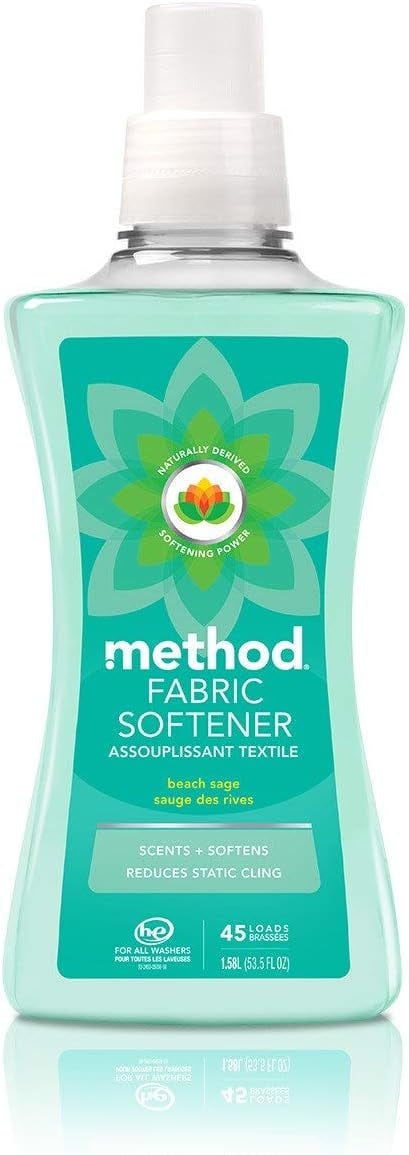 method Fabric Softener, Beach Sage, 53.5 Ounces, 45 Loads, Packaging ...