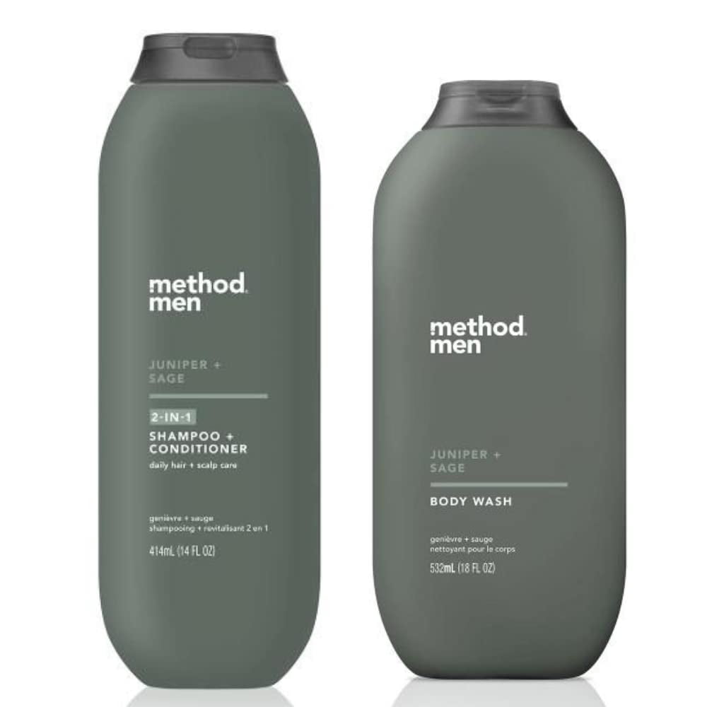 Method Juniper + Sage Body Wash, 18 Oz. & Shampoo and Conditioner, 14 ...