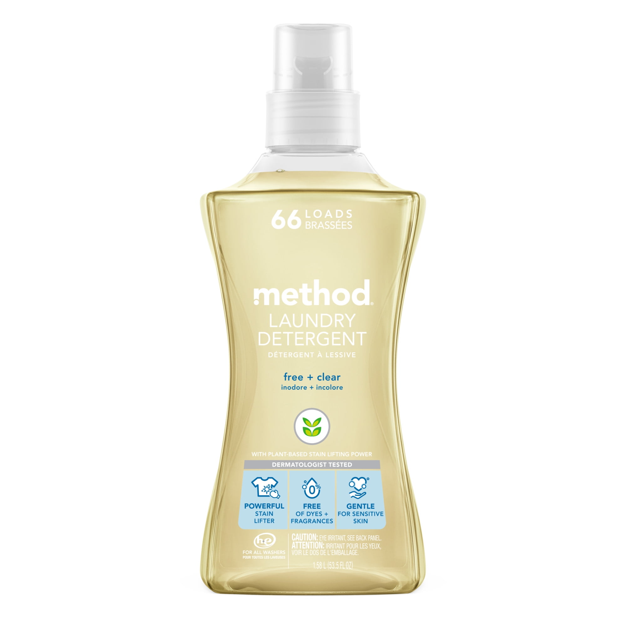 Method Laundry Washing Detergent, Free + Clear, Plant-Based Liquid Soap ...