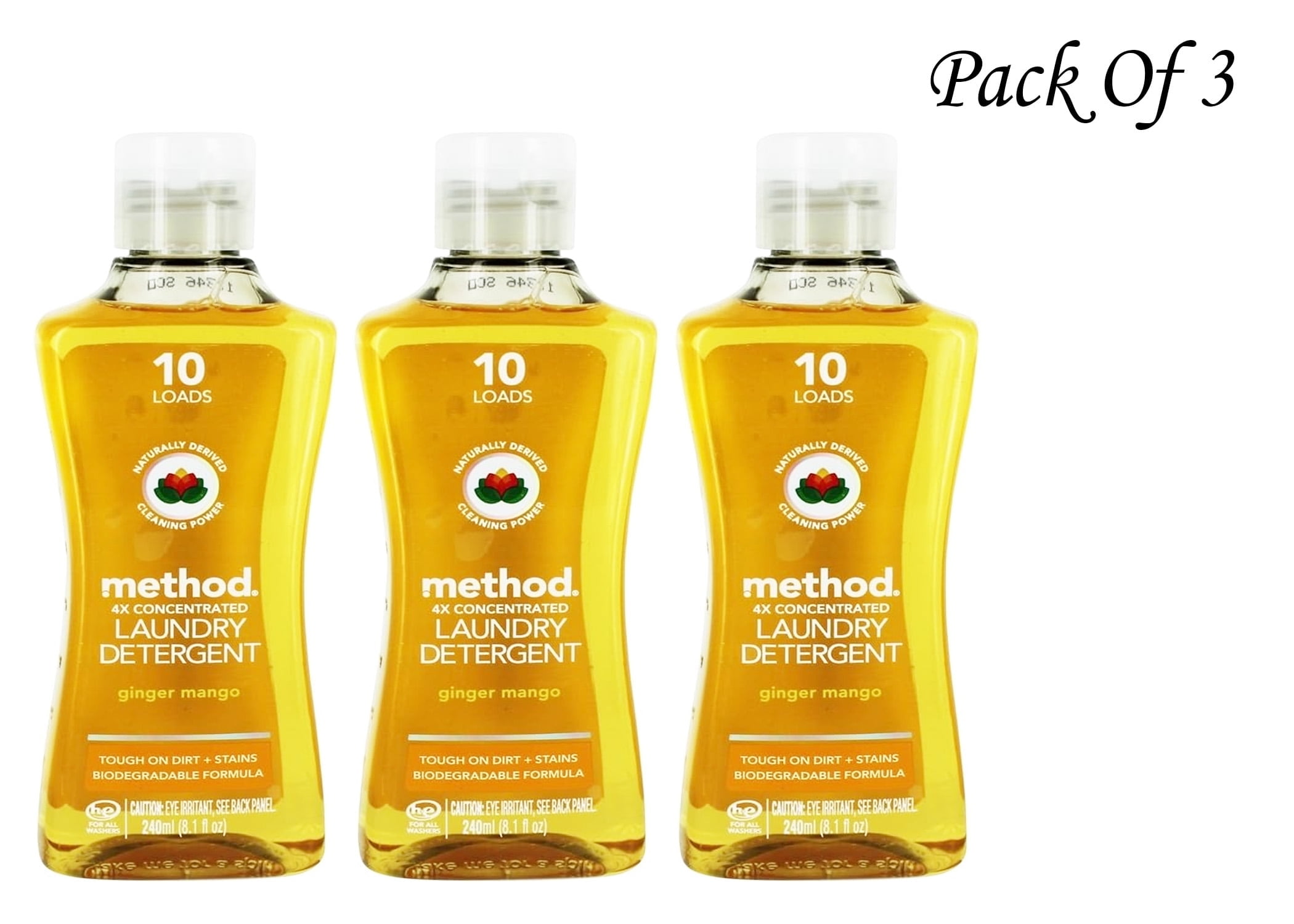 Method Laundry Detergent Ginger Mango or Fresh Air 8.1 FL OZ NEW (Pack ...