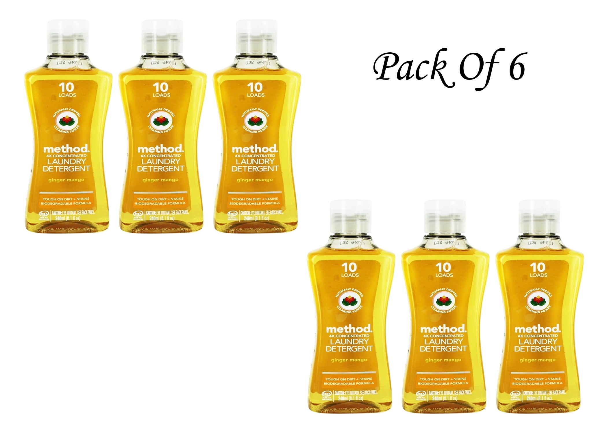 Method Laundry Detergent Ginger Mango or Fresh Air 8.1 FL OZ NEW (Pack ...