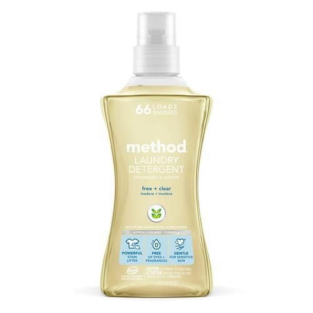 Method Liquid Laundry Detergent; Fragrance Free + Clear; Plant-Based ...