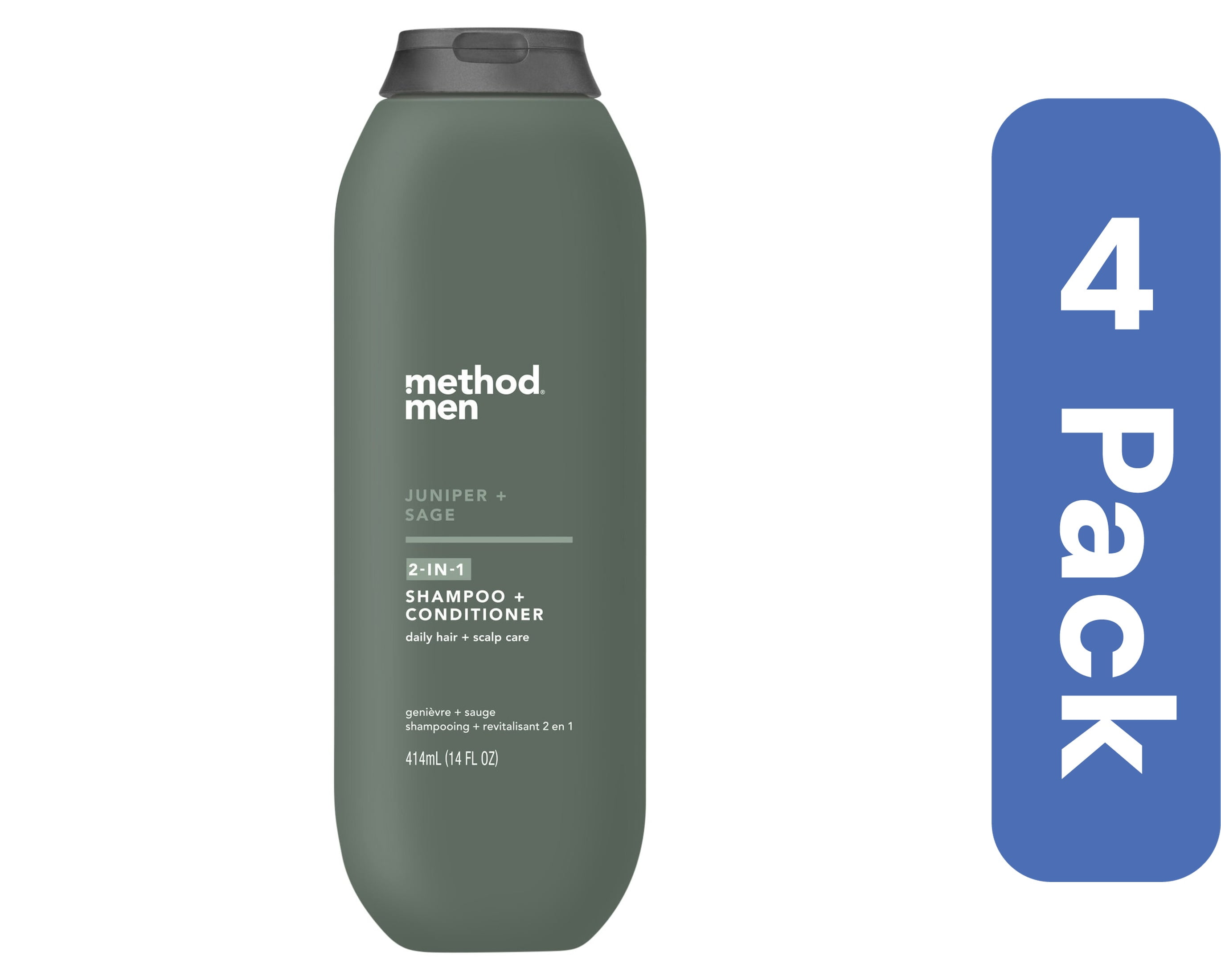 Method Men's 2-in-1 Juniper Shampoo 14 oz (Pack of 4) - Walmart.com