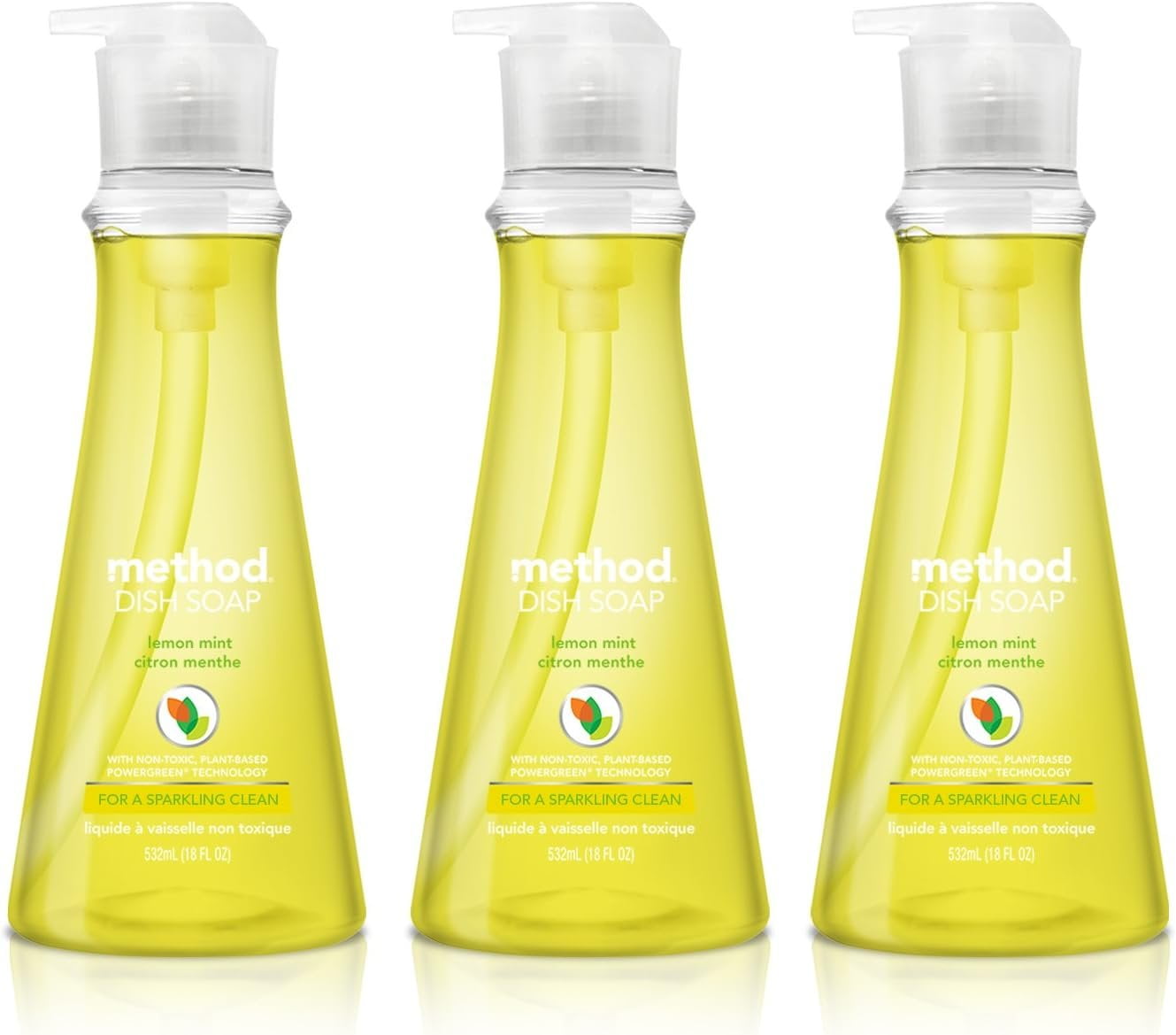 Method Naturally Derived Dish Soap Pump, Lemon Mint, 18 Fl Oz Pack of 3 ...