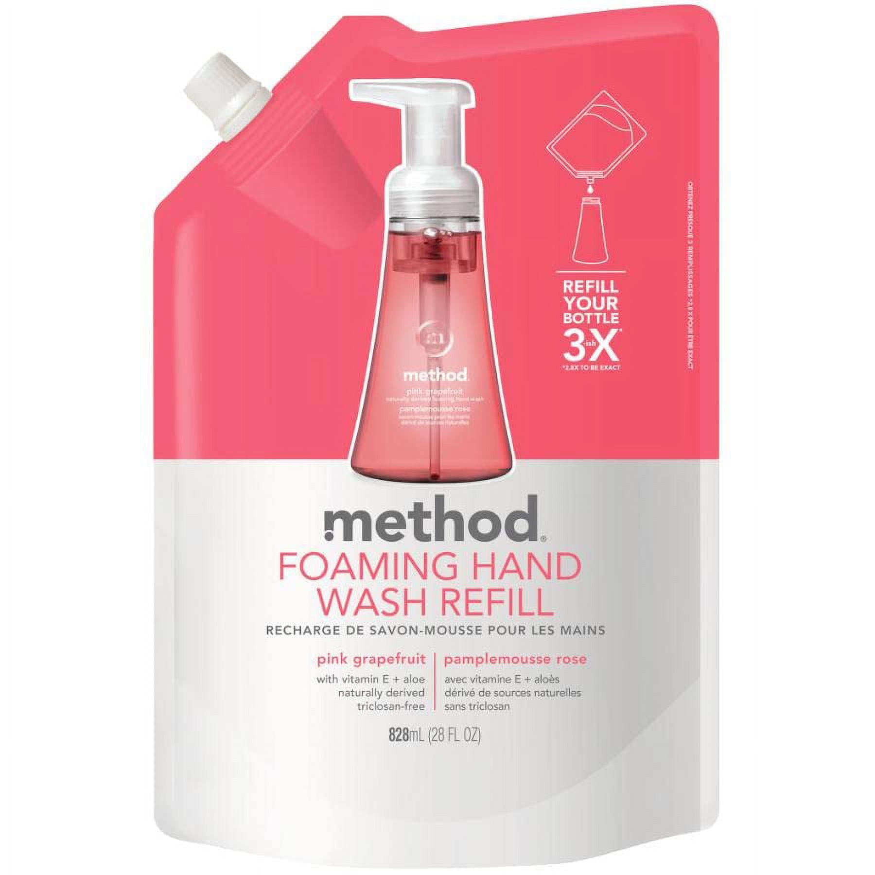 Method Pink Grapefruit Foaming Hand Soap Refill - 828 Ml. - Walmart.com