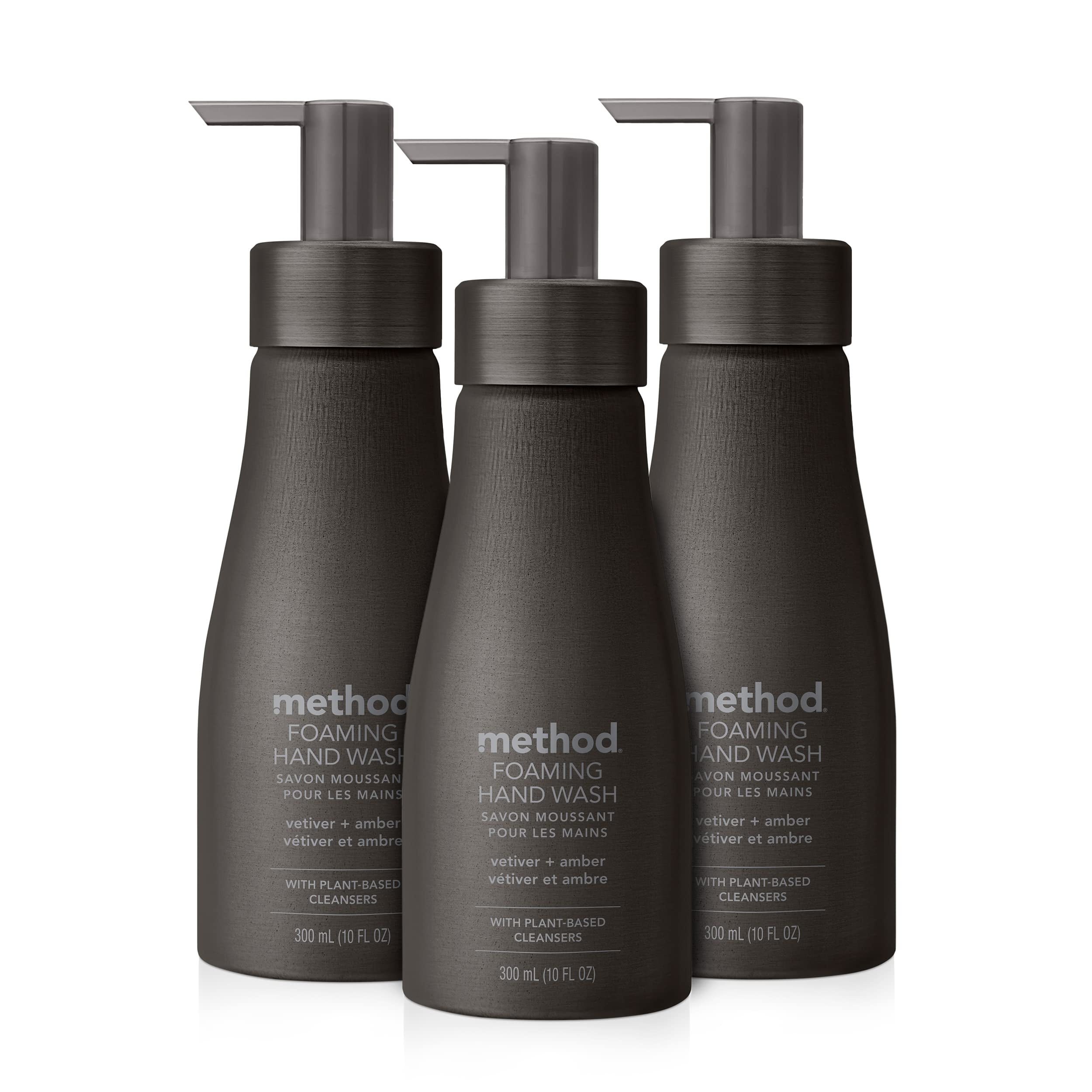 Method Premium Foaming Hand Wash, HYZ01 Vetiver + Amber, Reusable Black ...