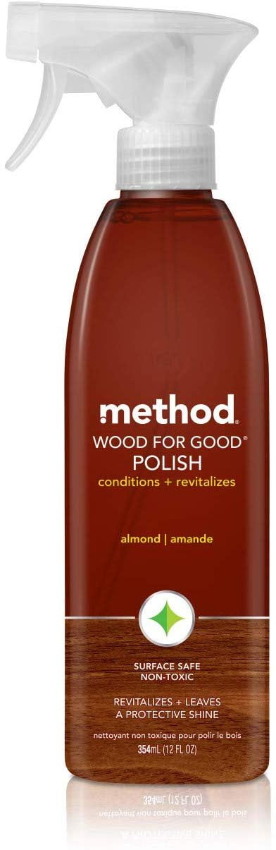 method Wood Polish and Cleaner, Almond Scent, 12 Ounce, Non-Toxic, Buff ...