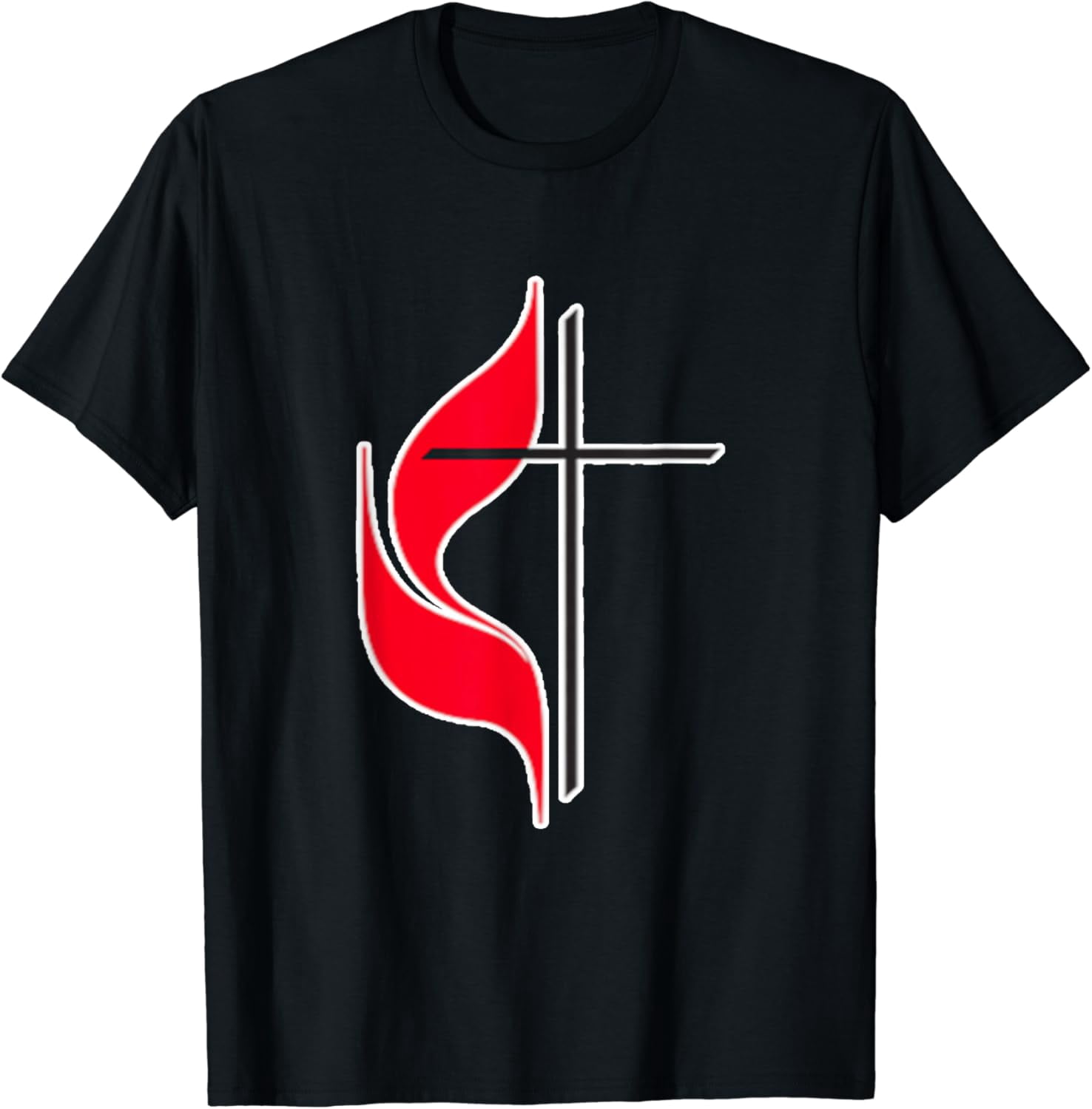 Methodist Flag Christian Cross and Flame T-Shirt - Walmart.com