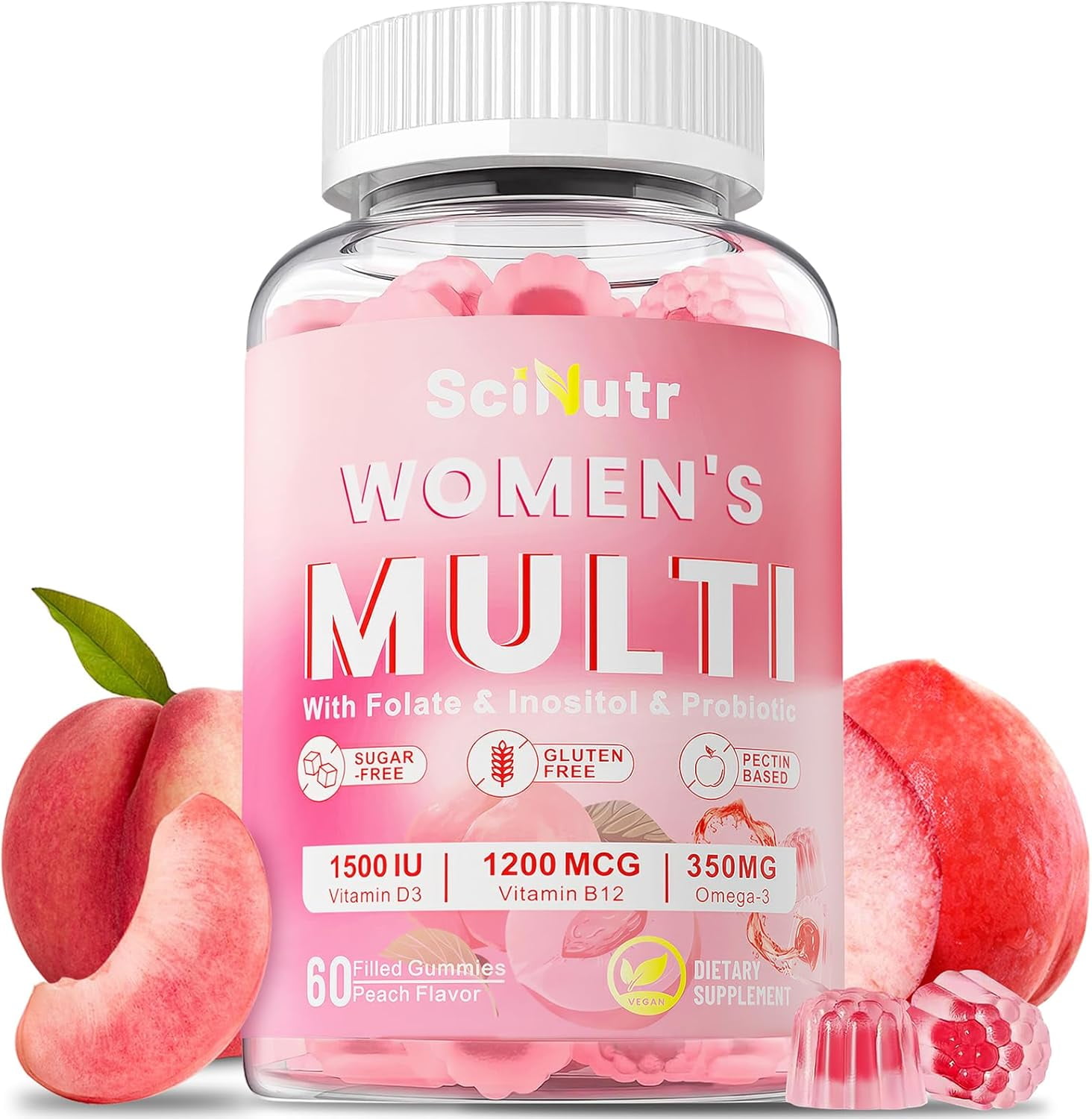 Methylated Multivitamin for Women Gummies with Calcium, Magnesium, Zinc ...