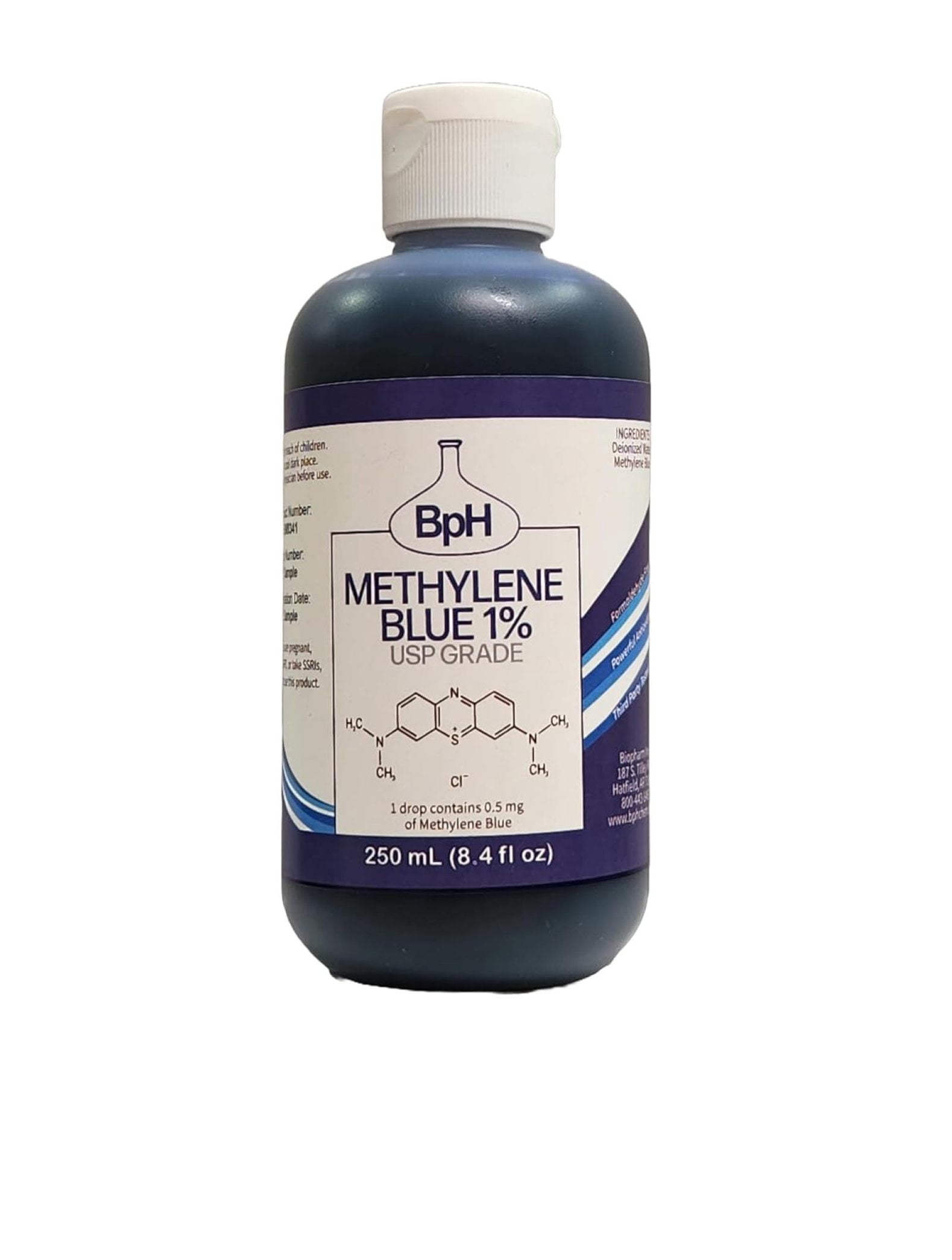 Methylene Blue, 1% USP (Pharmaceutical) Grade, 250 mL (8.4 fl oz); 3rd ...