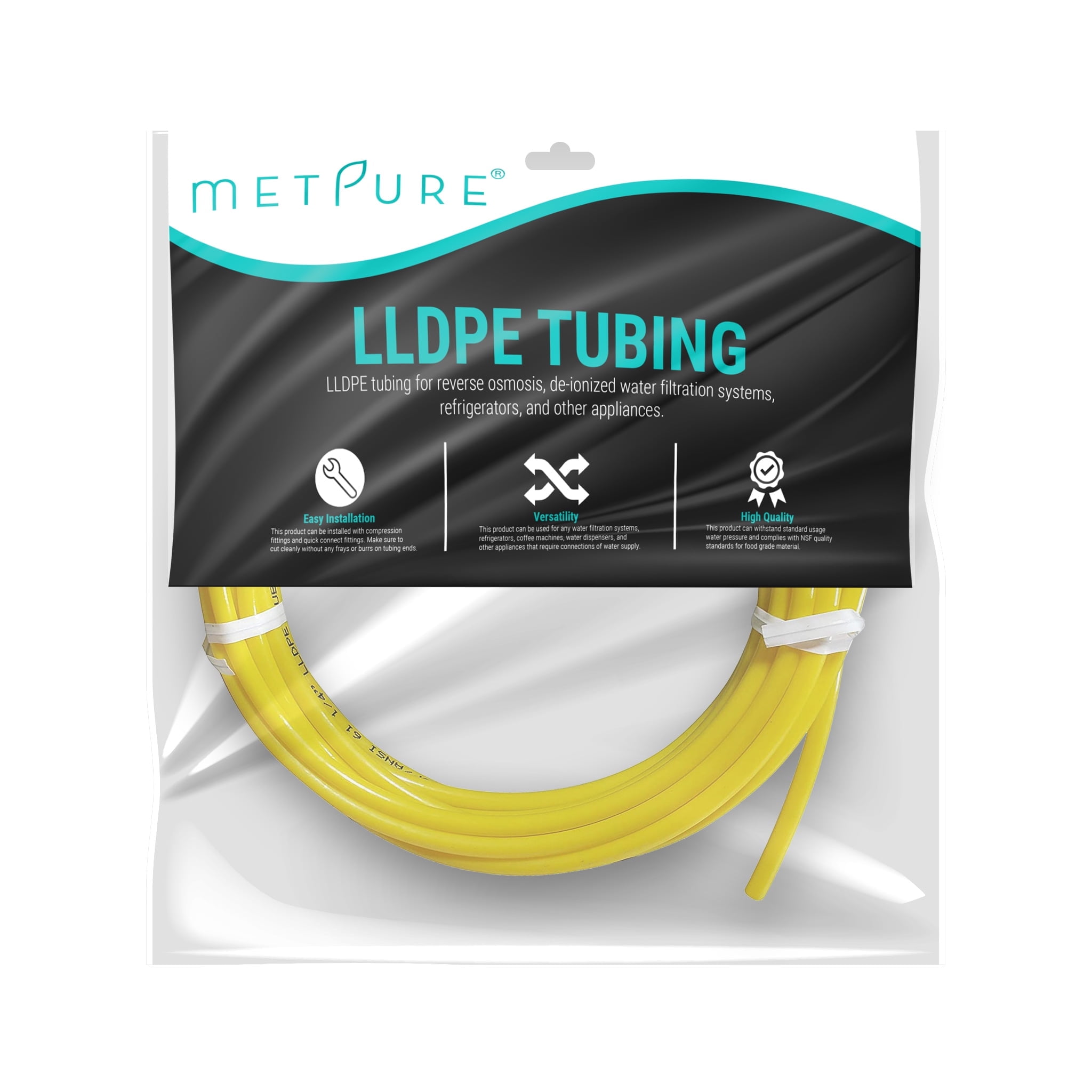 Metpure 1/4" NSF Certified 25 Feet Length LLDPE Tubing for Reverse ...